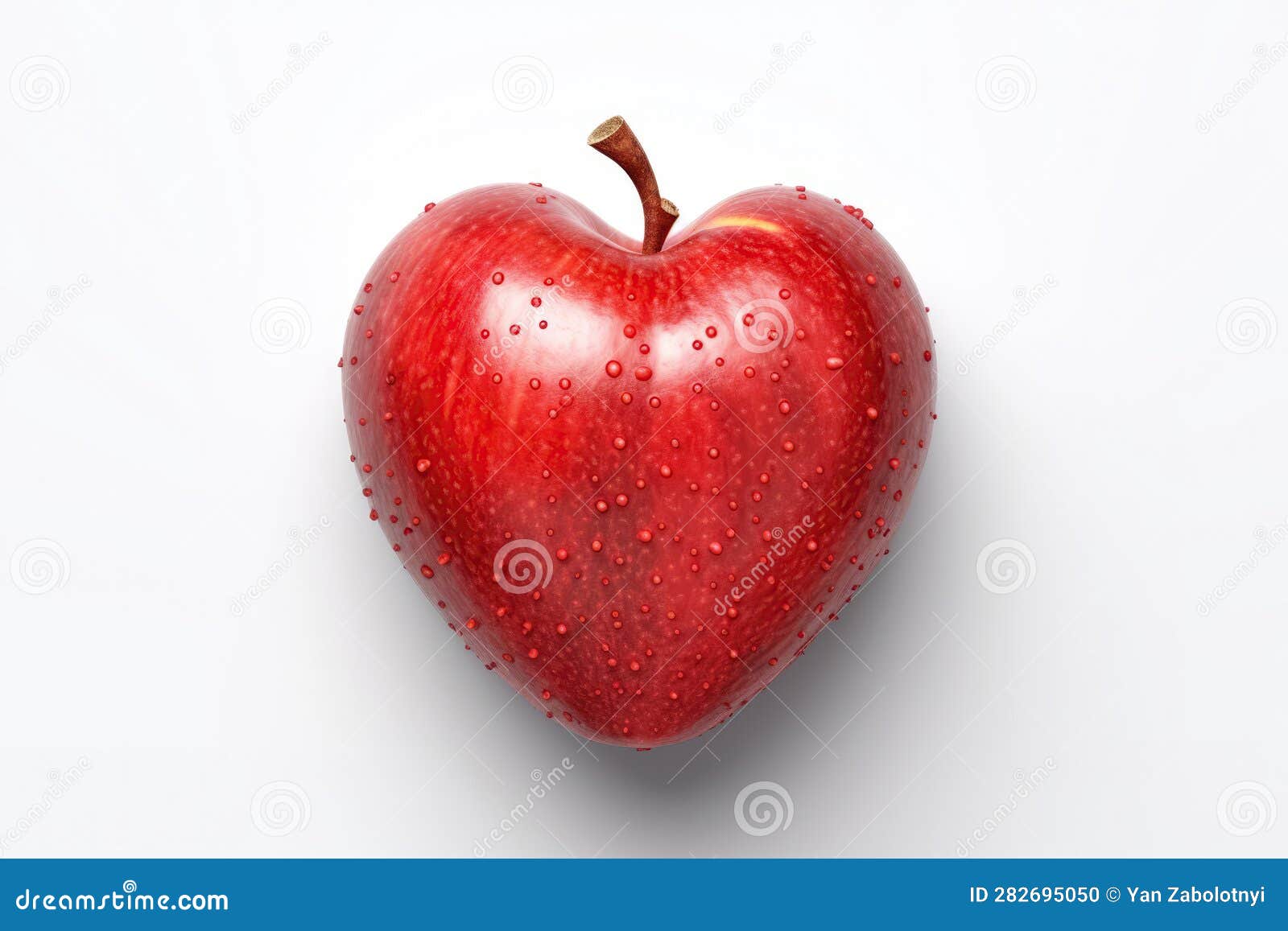 Apple in Heart Shape on White Background. Generative AI Stock ...
