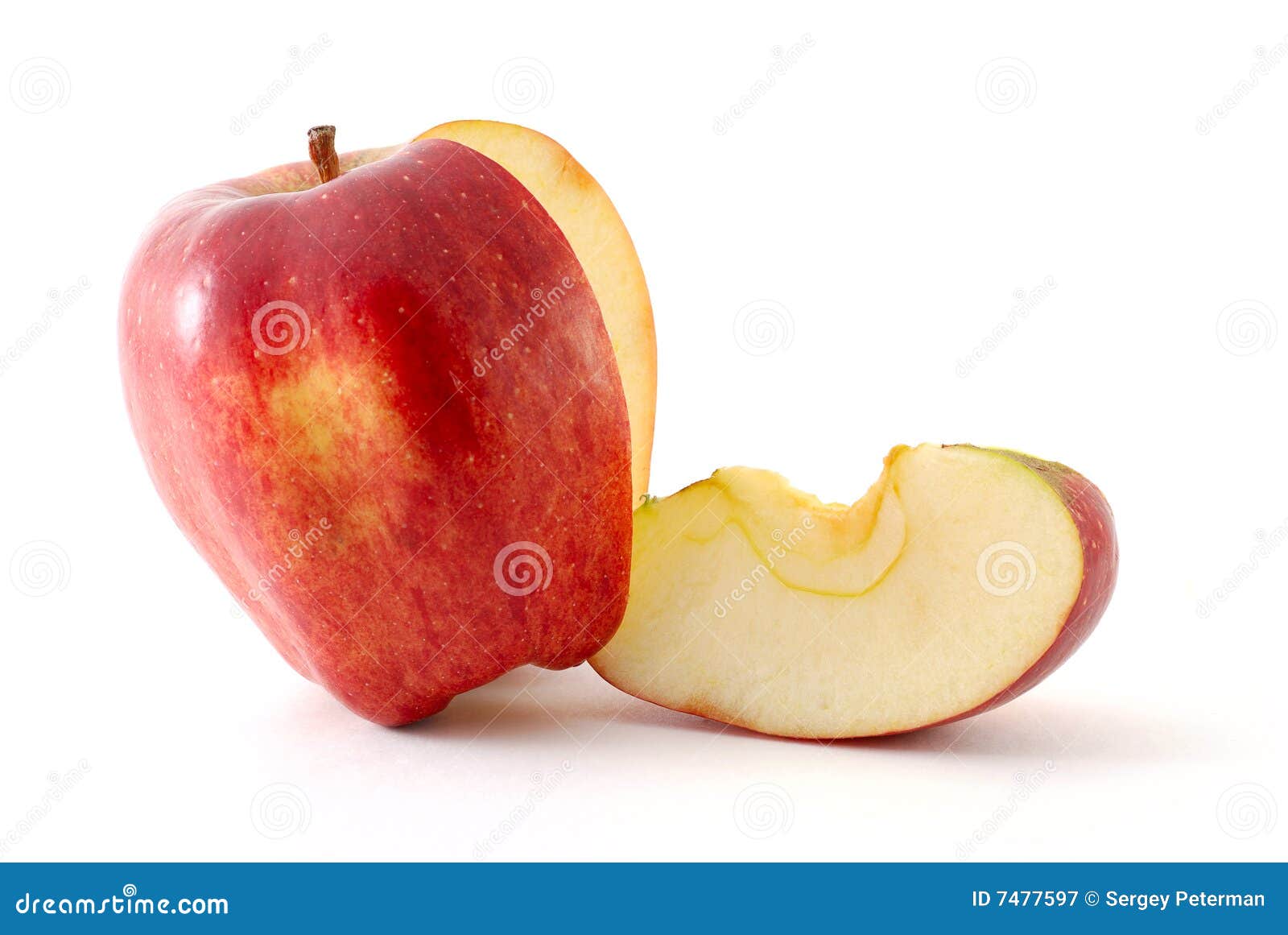 Single Red Apple Quarter Slice Isolated White Stock Photos - Free ...