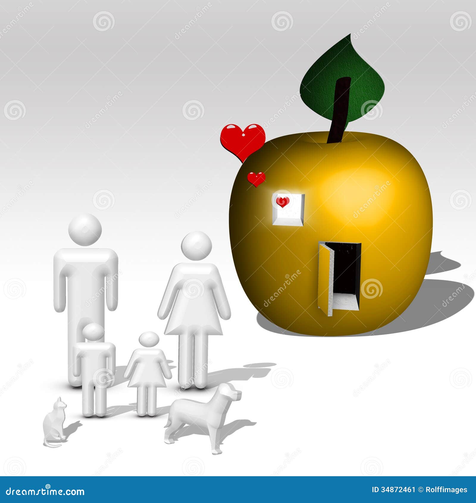Apple home stock illustration. Illustration of cartoon - 34872461