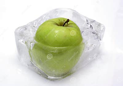 Apple in ice stock image. Image of smooth, fresh, refraction - 1598157