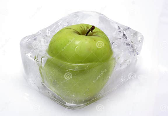 Apple in ice stock image. Image of smooth, fresh, refraction - 1598157