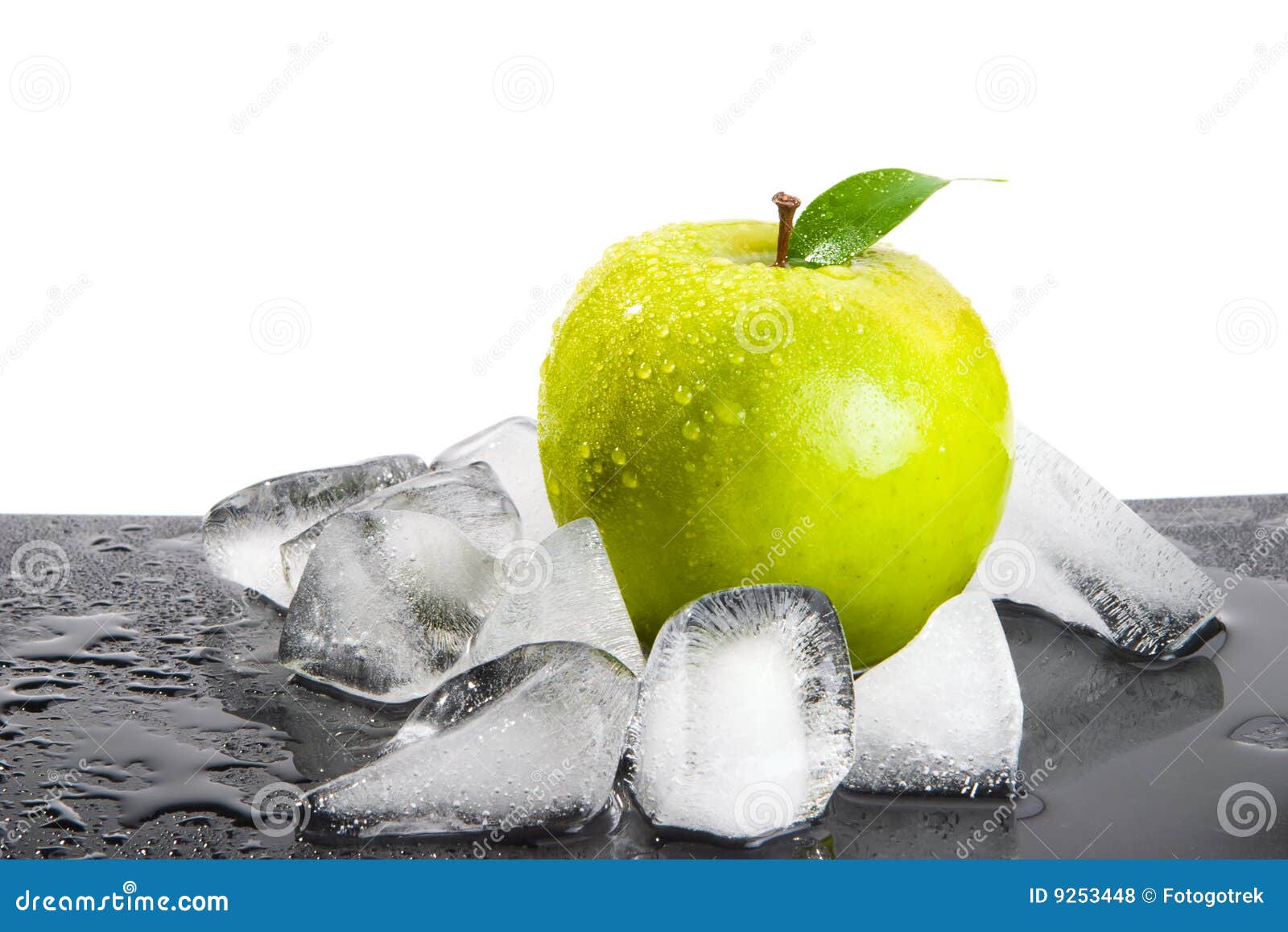 Apple and ice stock photo. Image of tasty, juice, solid - 9253448