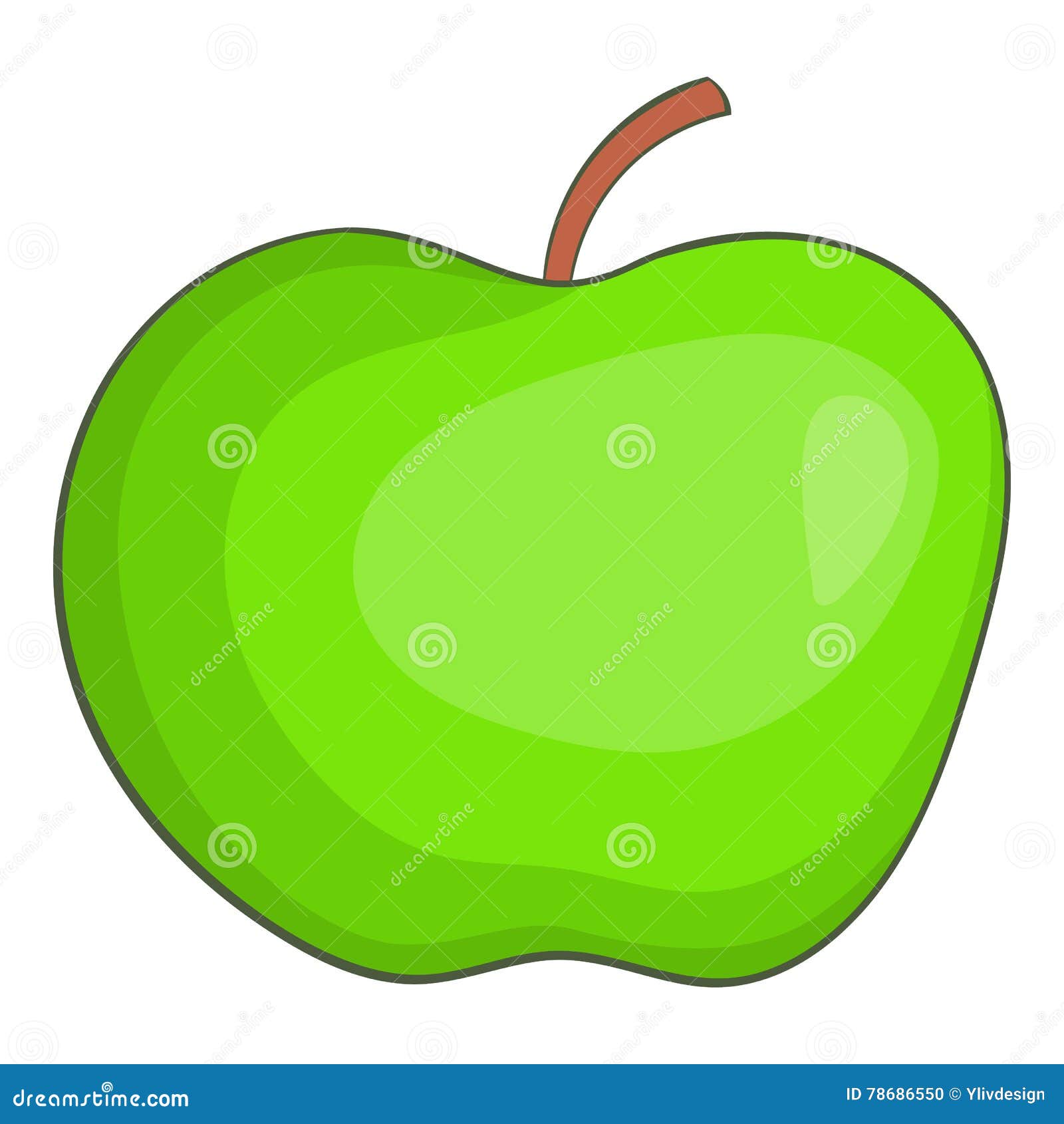 Apple icon, cartoon style stock vector. Illustration of vector - 78686550