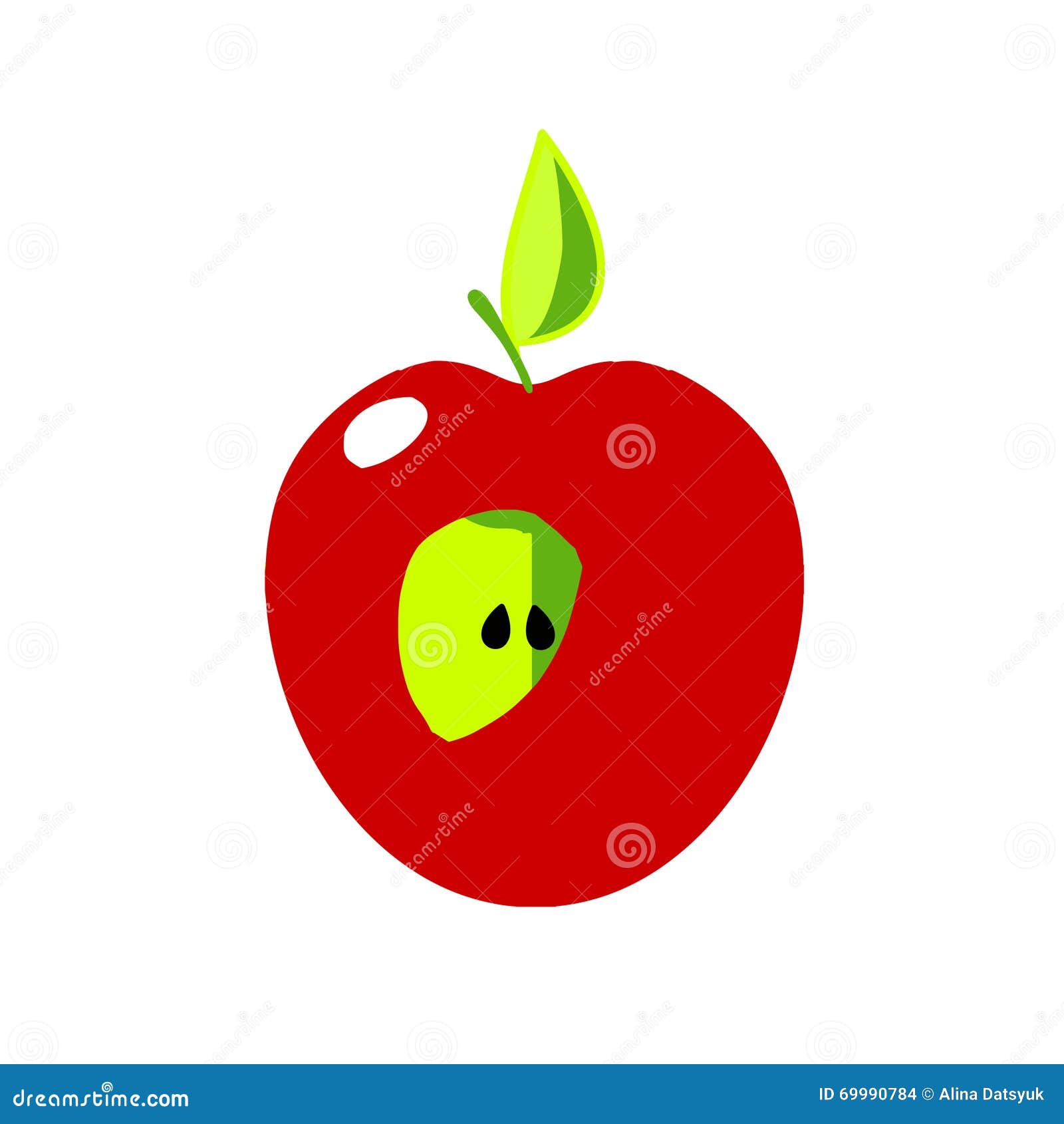 Apple icon - cut fruit. stock vector. Illustration of detoxification ...