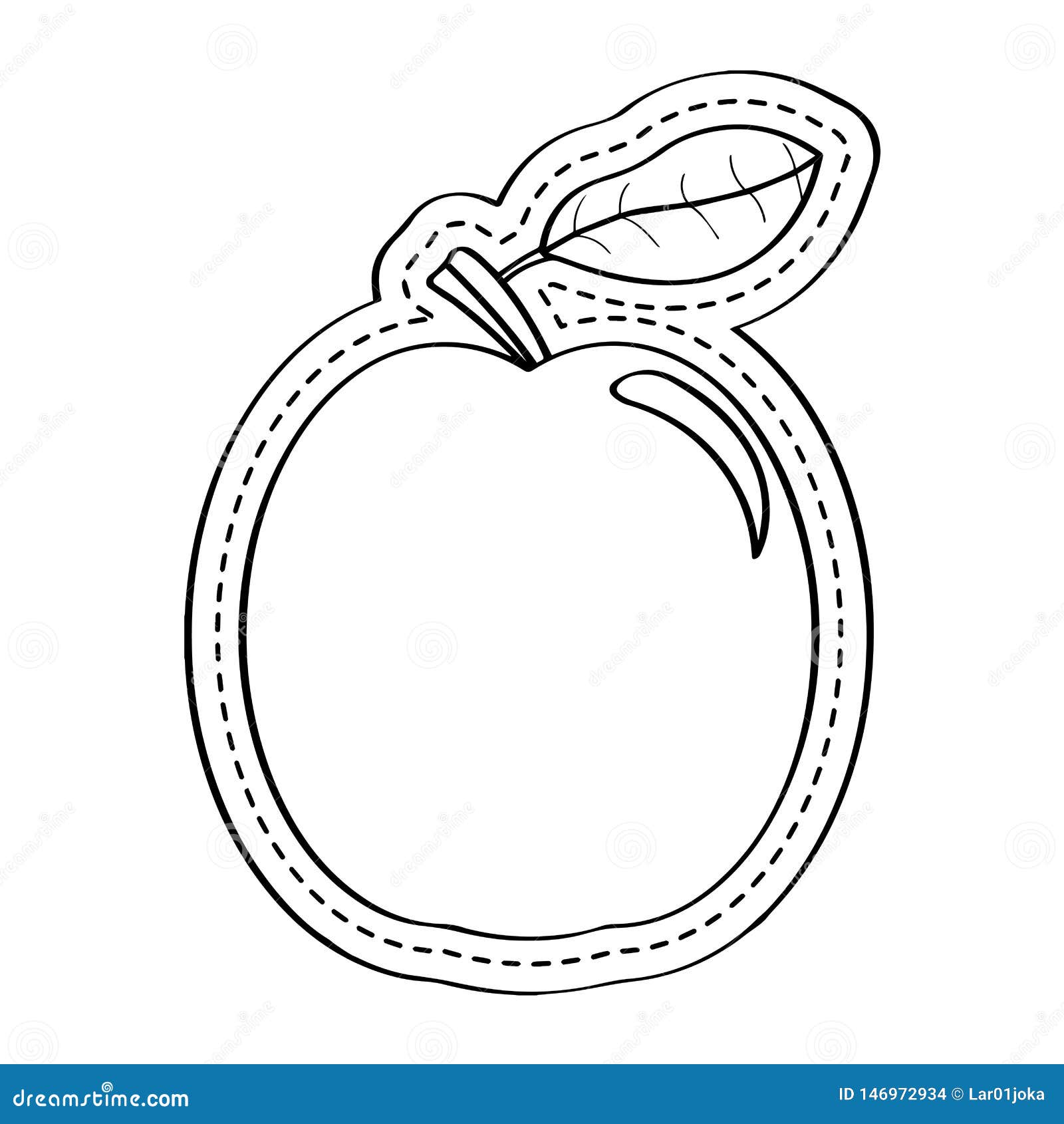 Apple icon dotted sticker stock vector. Illustration of line - 146972934