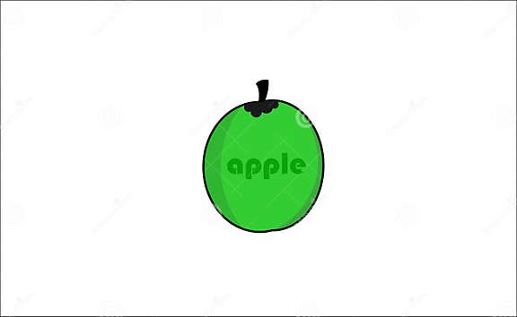 Apple Icon with in Green Color Vector Stock Illustration - Illustration ...