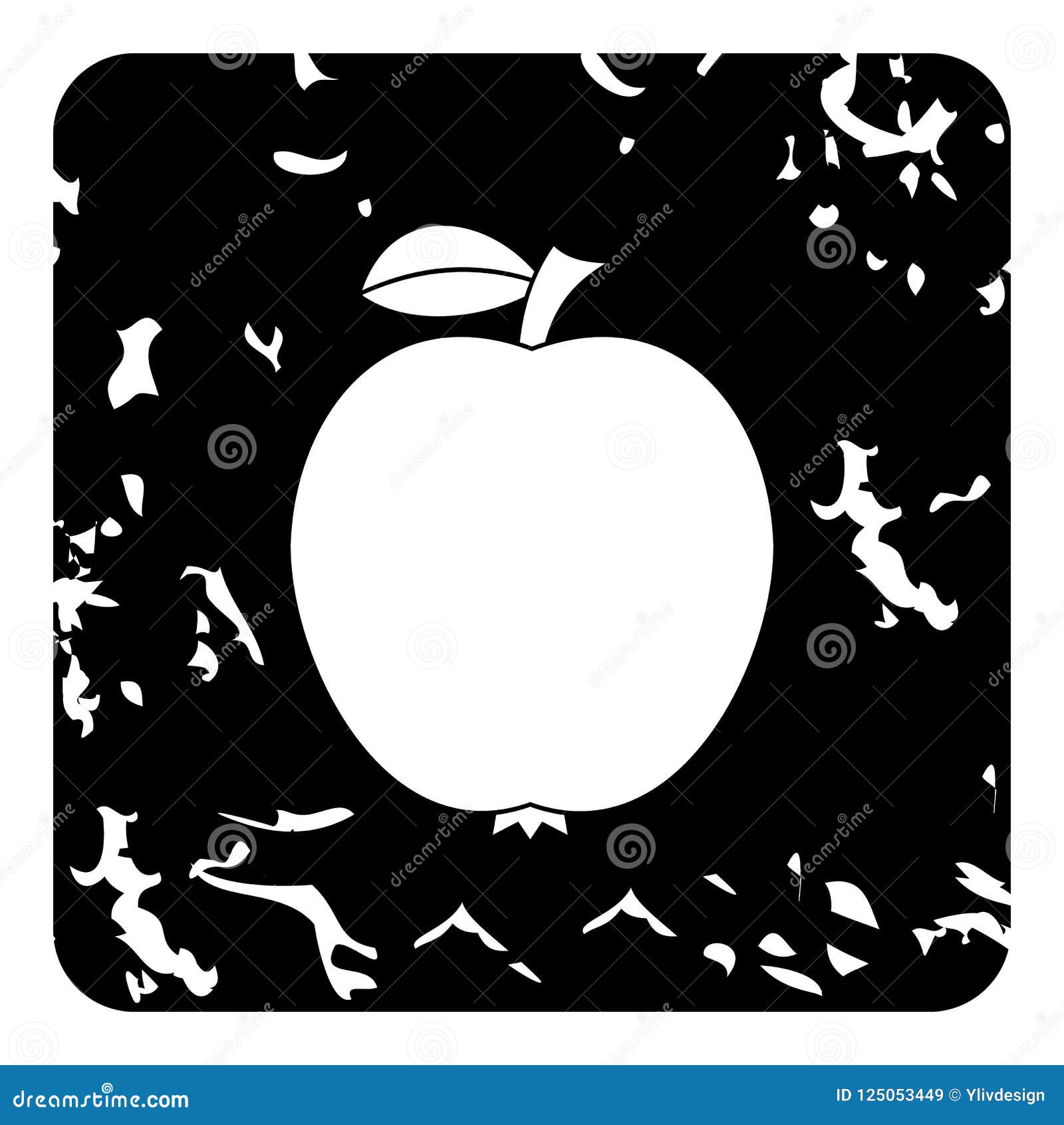 Apple icon, grunge style stock illustration. Illustration of juice ...