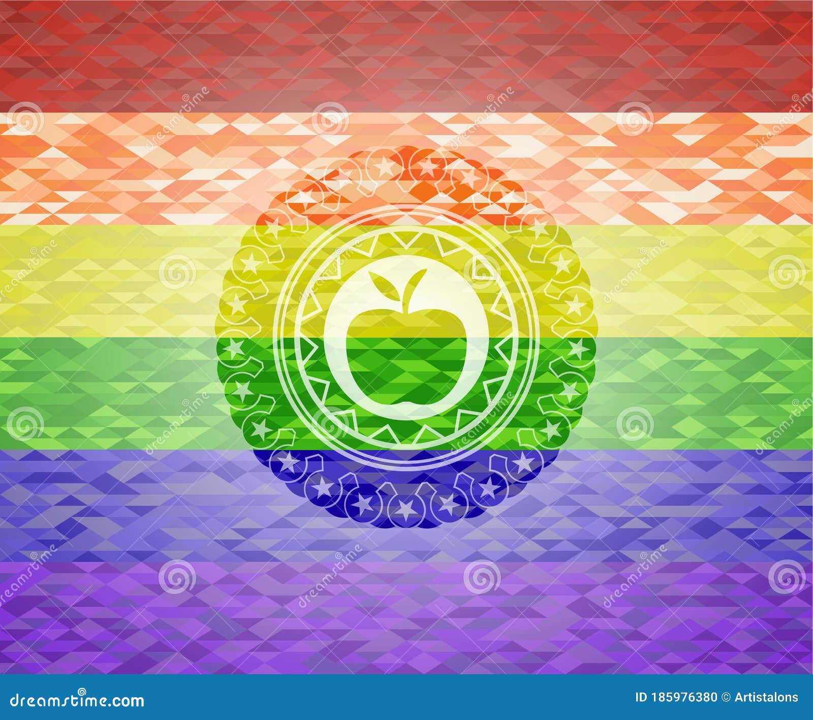 Apple Icon Inside Lgbt Colors Emblem Stock Vector - Illustration of ...