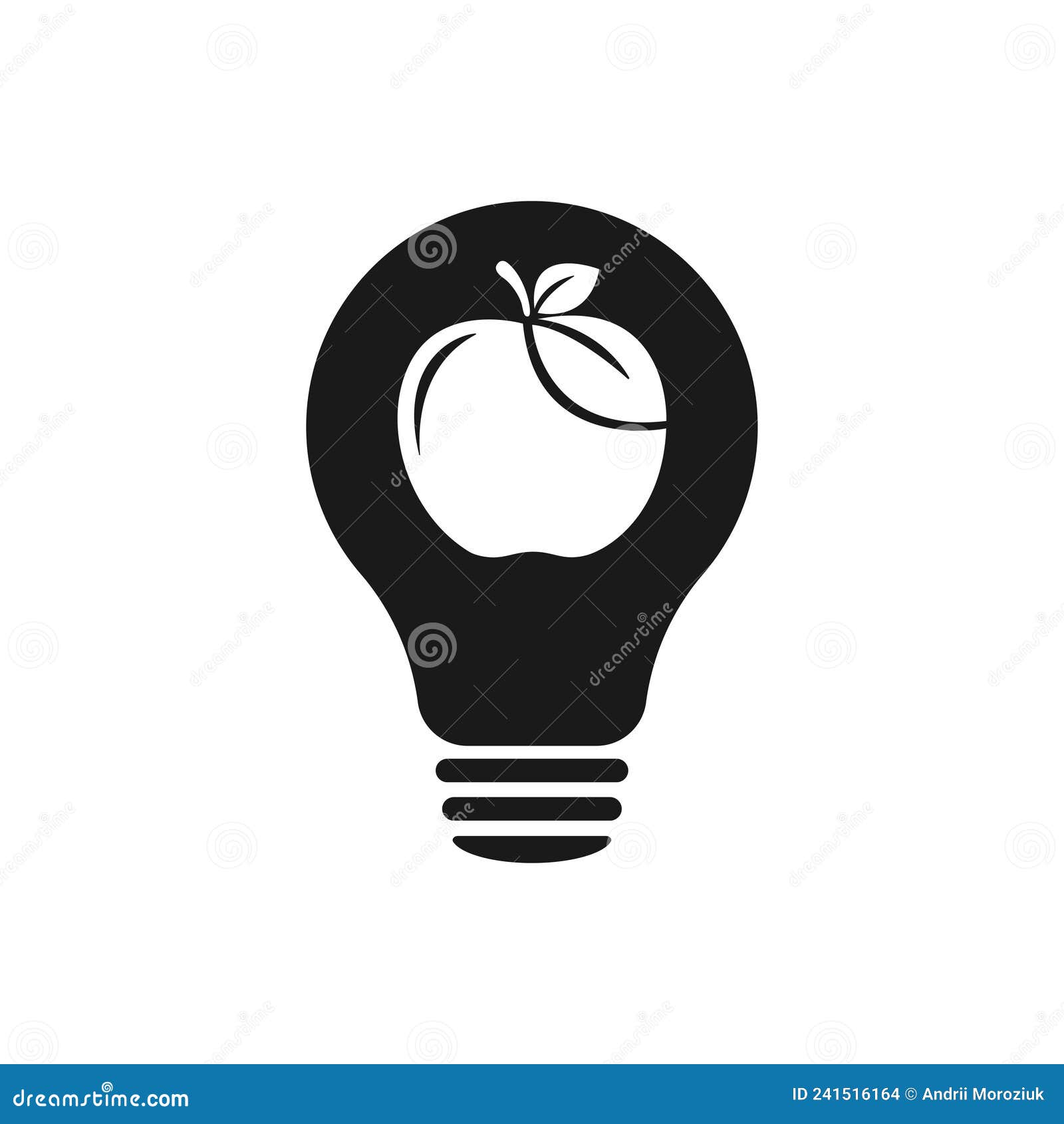 Apple Icon on Light Bulb Icon. Illustration Stock Illustration ...