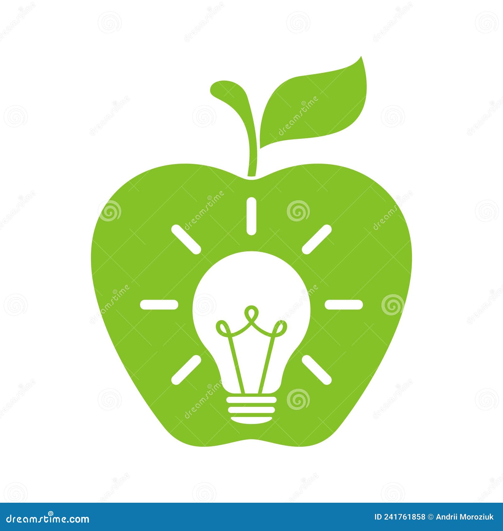 Apple Icon on Light Bulb Icon. Illustration Stock Illustration ...