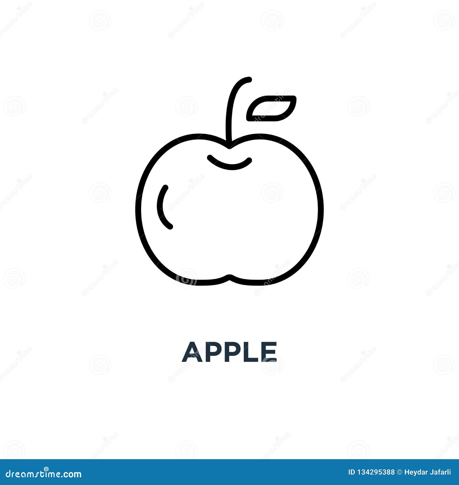 Apple Icon. Linear Simple Element Illustration Stock Vector ...
