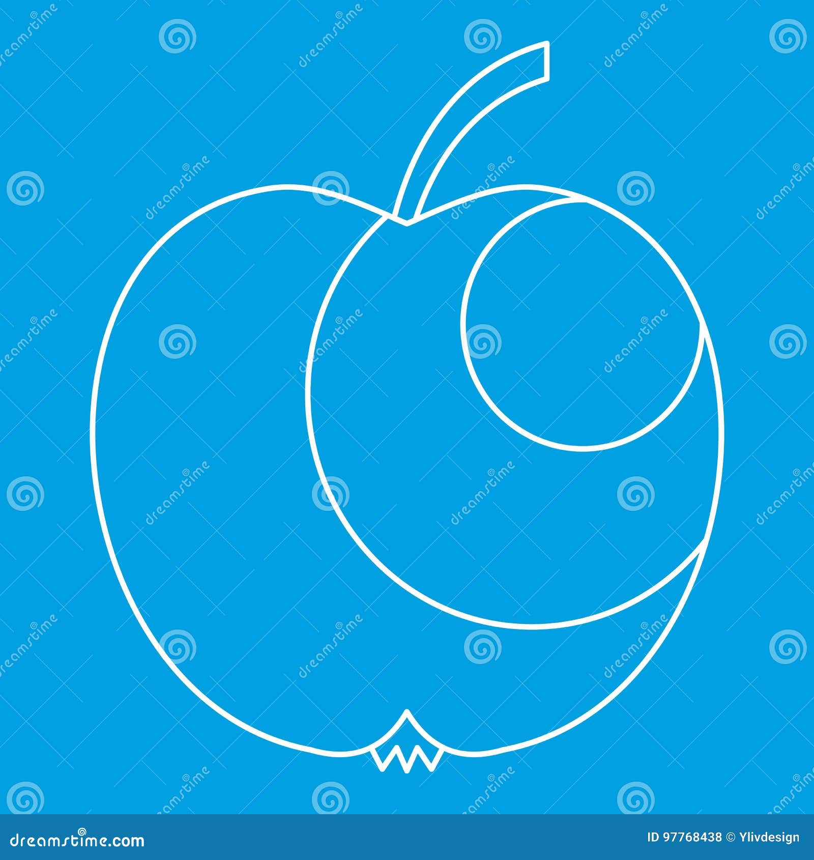 Apple icon, outline style stock vector. Illustration of freshness ...