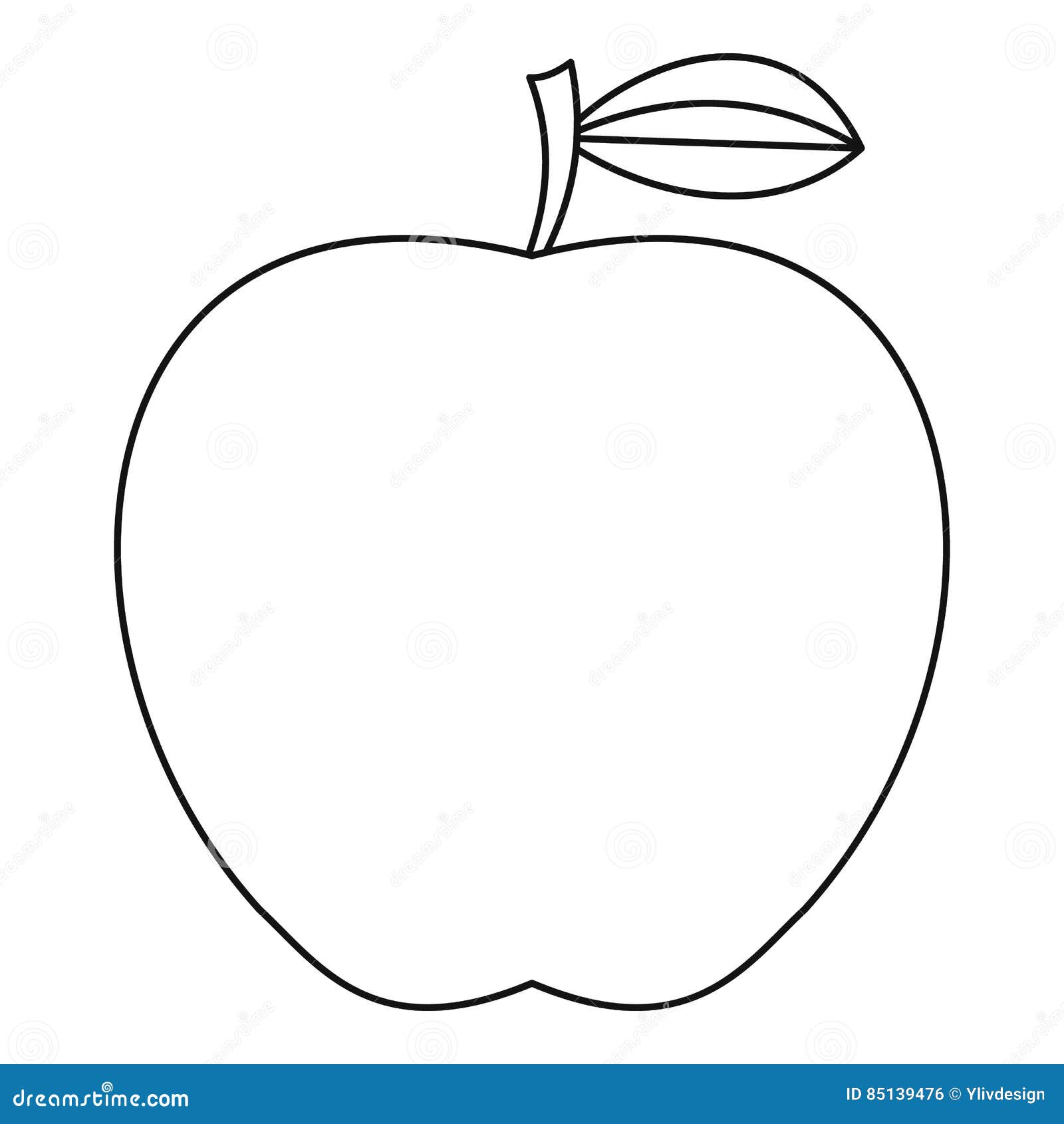 Apple icon, outline style stock vector. Illustration of healthy - 85139476
