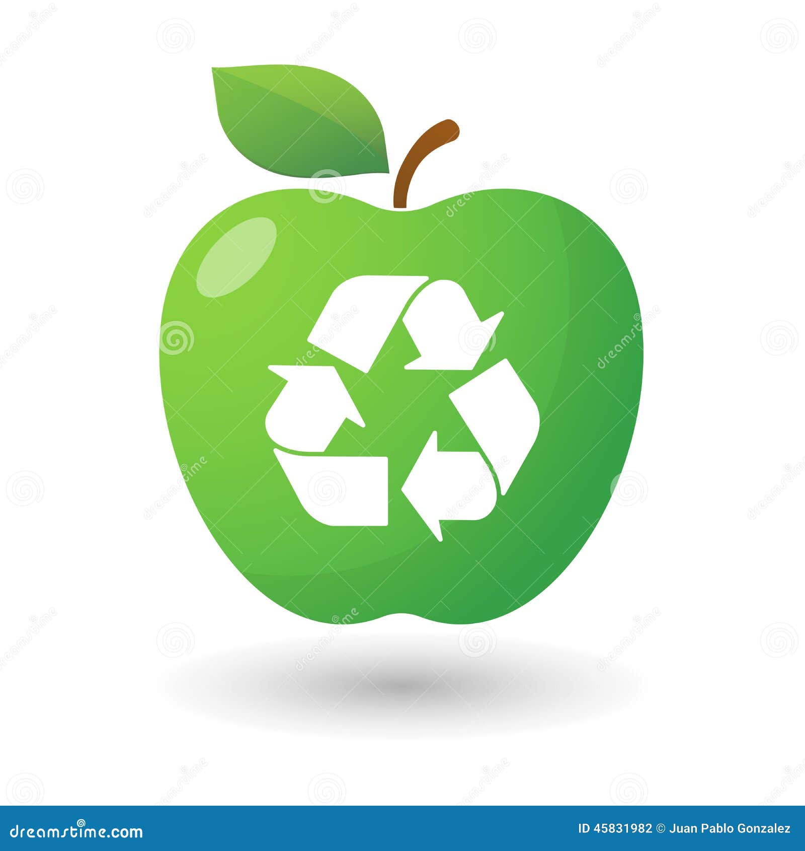 Apple Icon with a Recycle Icon Stock Illustration - Illustration of ...