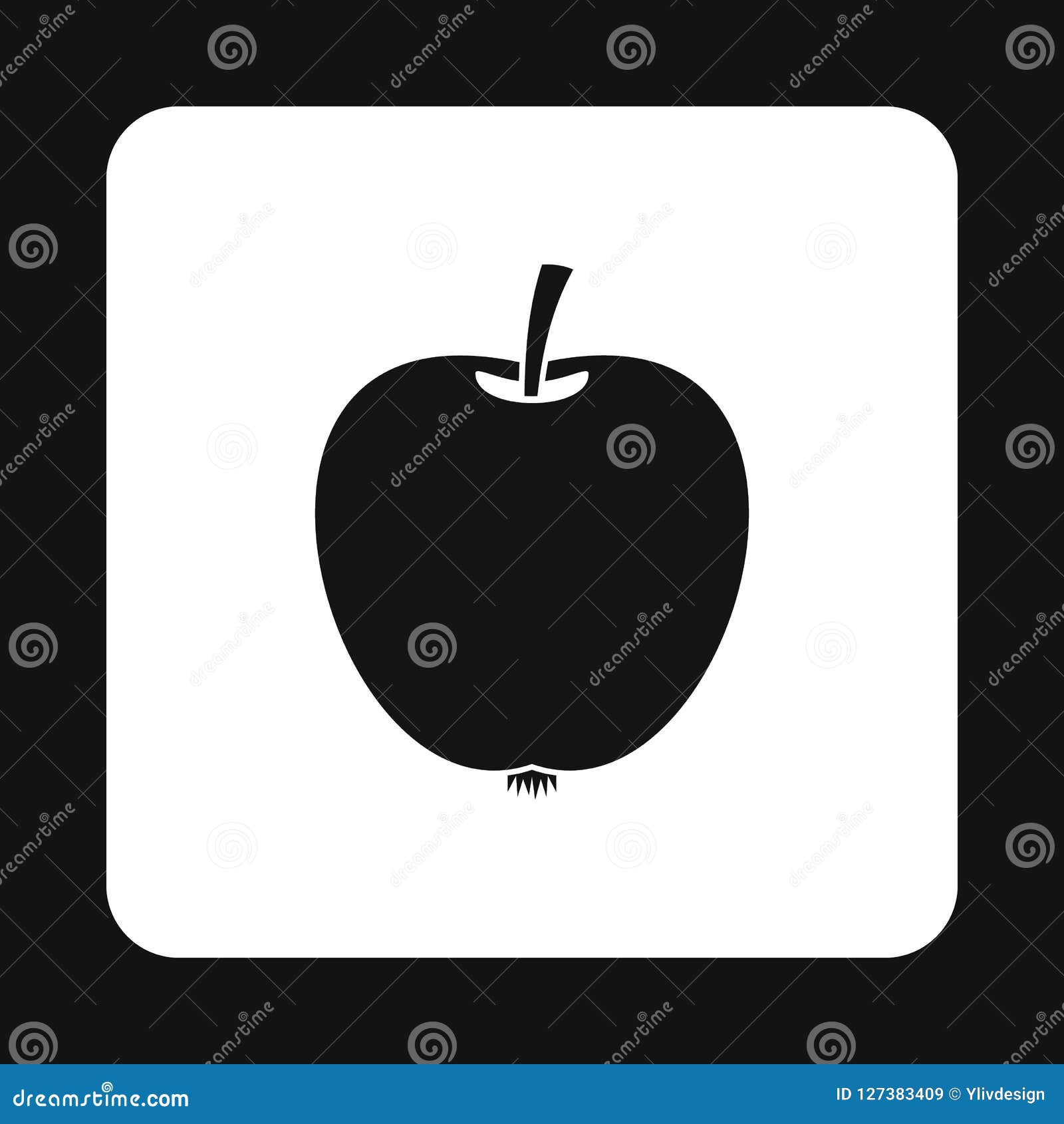 Apple icon, simple style stock illustration. Illustration of fruity ...