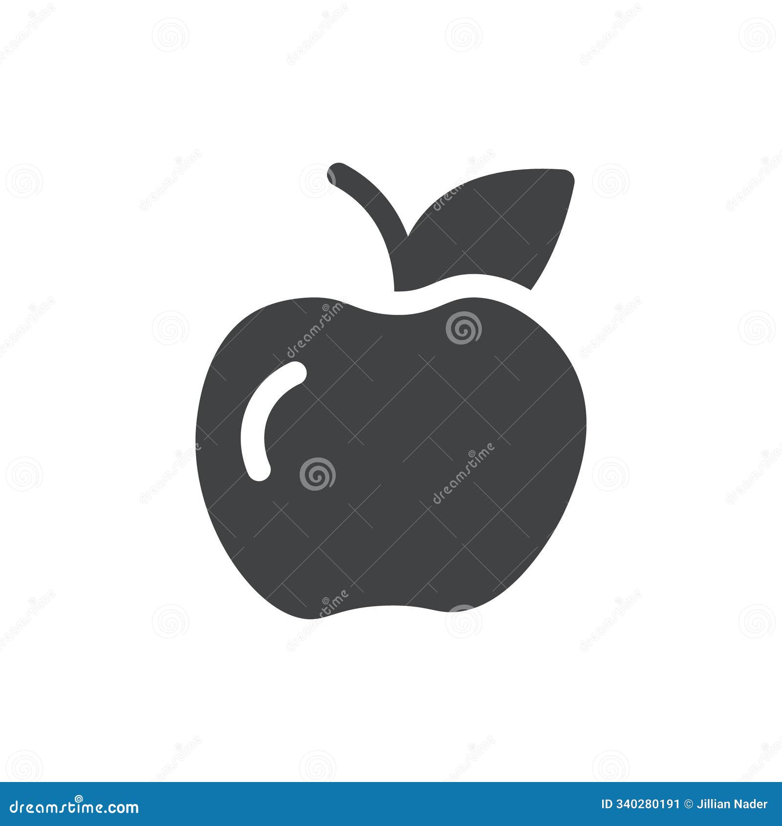 Apple Icon Simple Vector Symbol Stock Vector - Illustration of outline ...