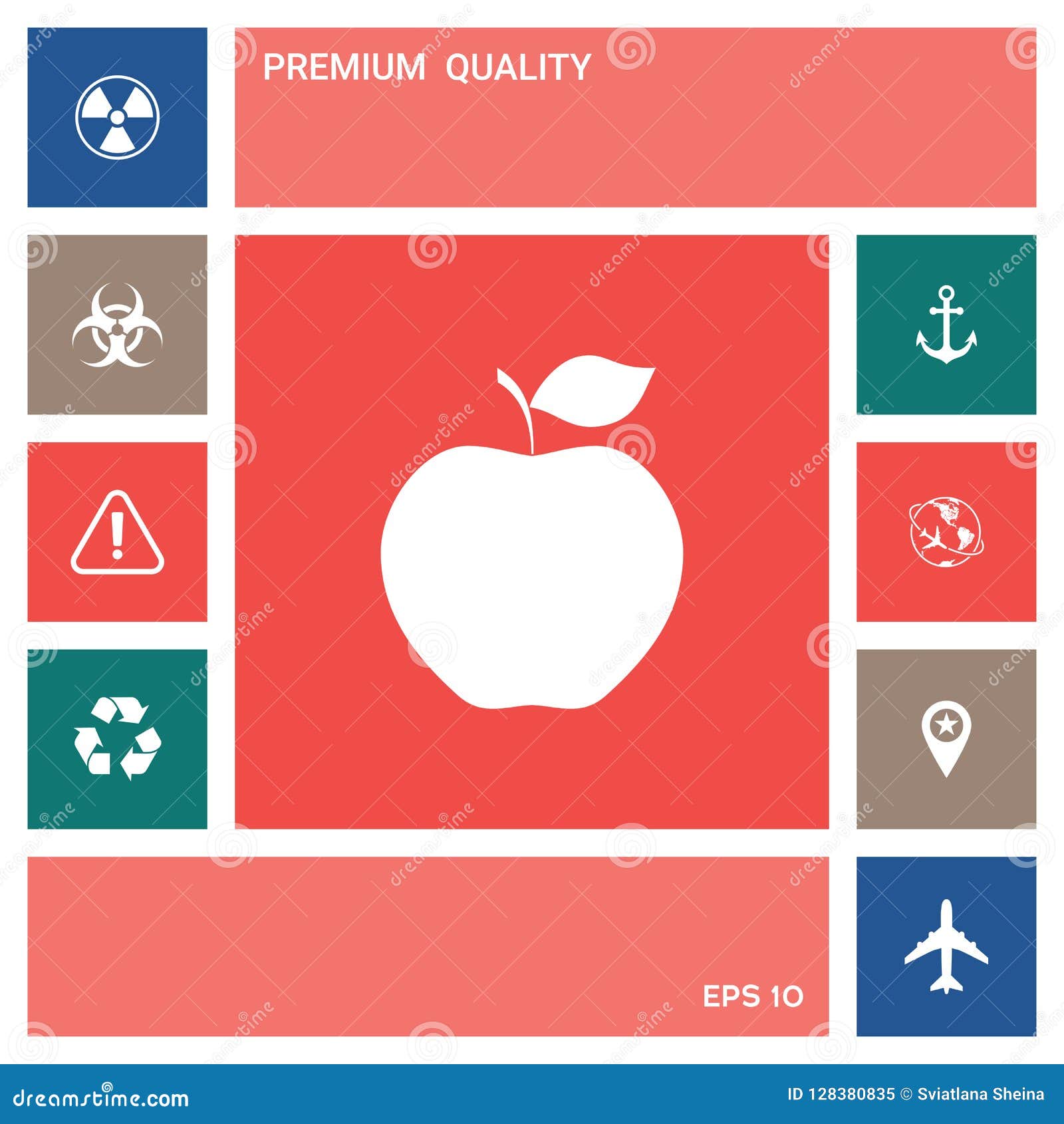 Apple Icon Symbol . Elements for Your Design Stock Vector ...