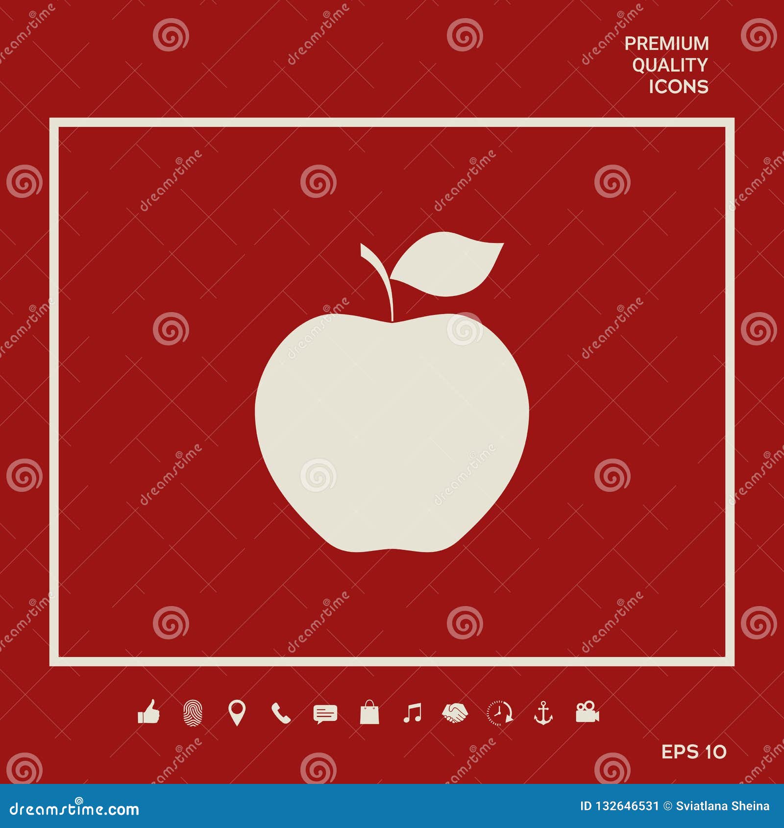Apple Icon Symbol. Graphic Elements for Your Design Stock Vector ...