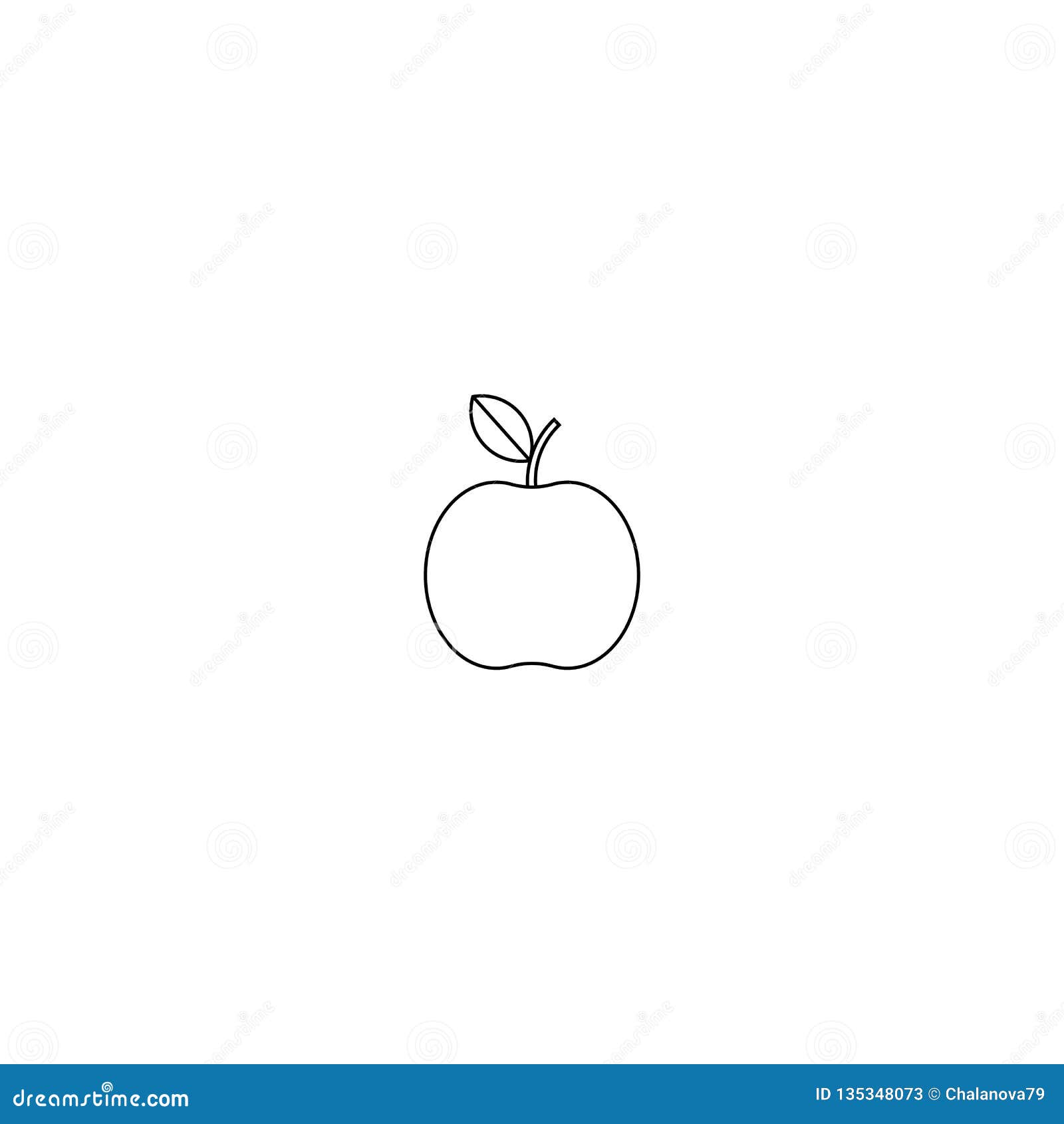 Apple Icon Vector. Apple Outline Style Design on White Background Stock ...