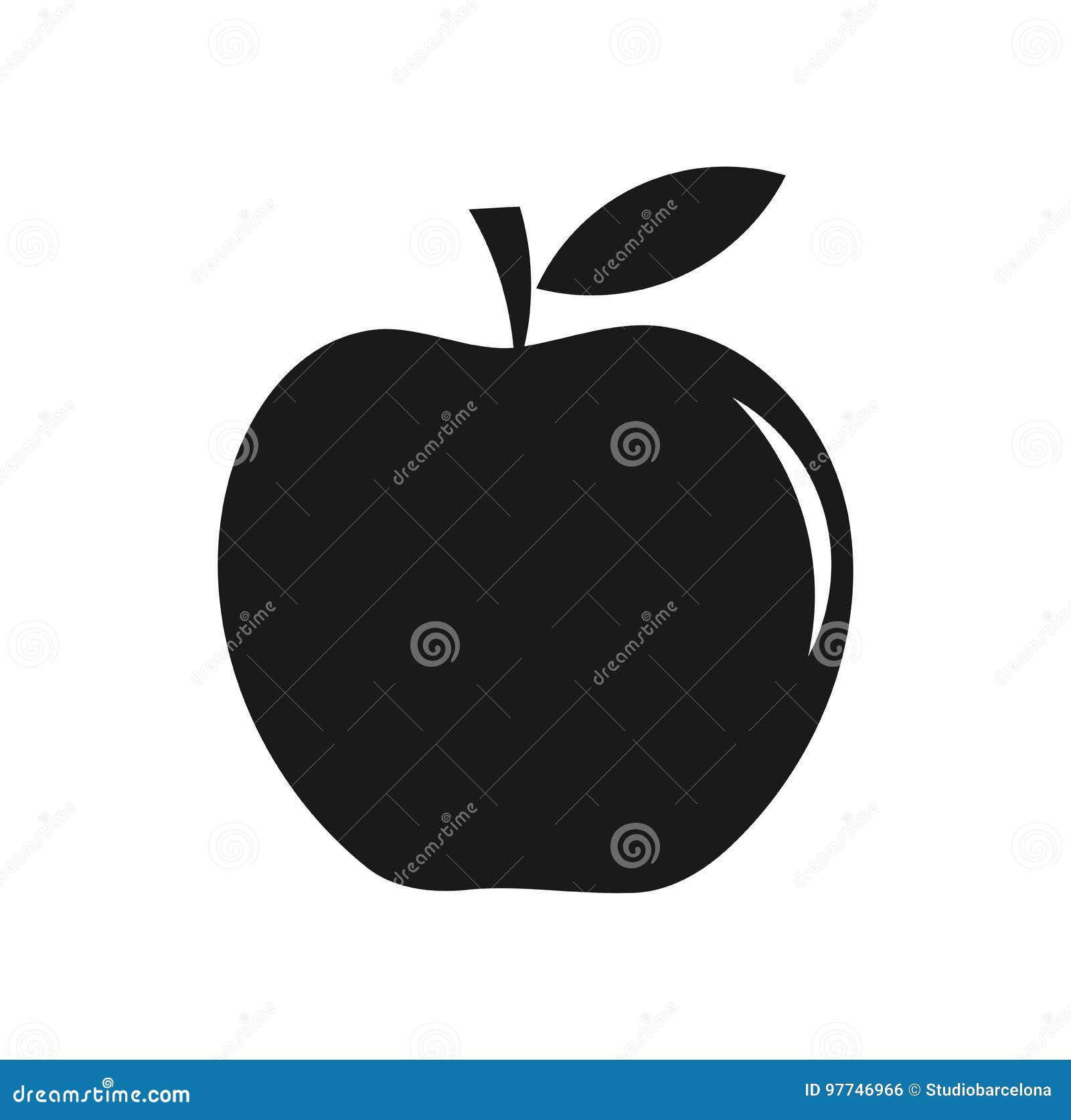 Apple icon vector stock vector. Illustration of black - 97746966