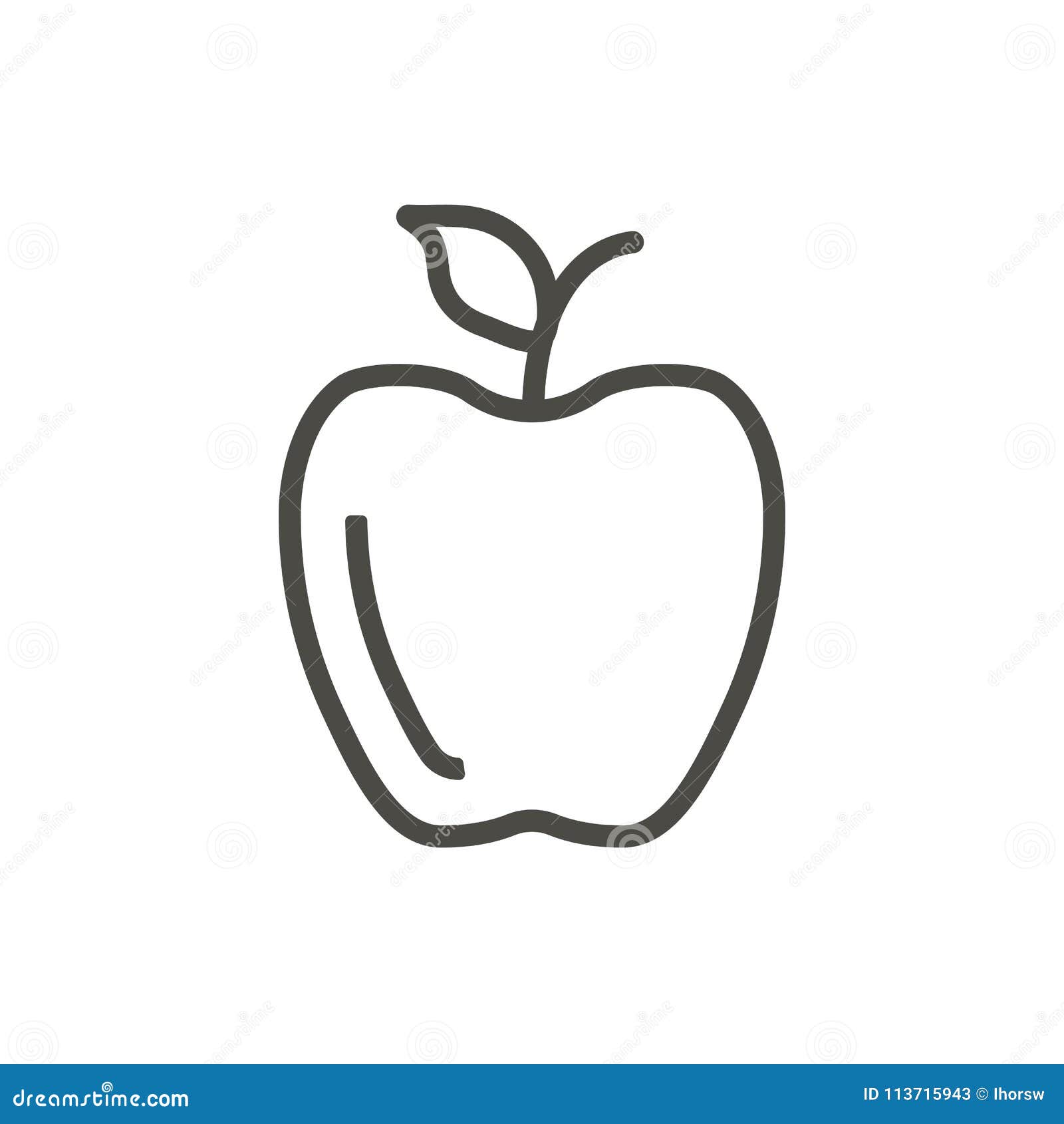 Apple Icon Vector. Outline Fruit , Line Apple Symbol Stock Vector ...