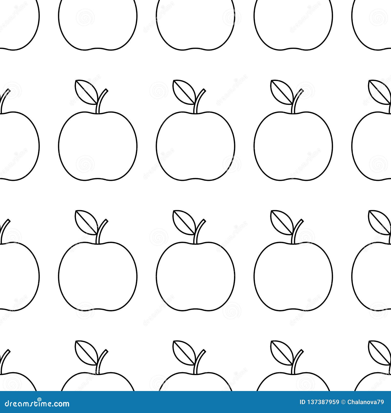Apple Icon Vector. Apple Outline Style Design on White Background ...
