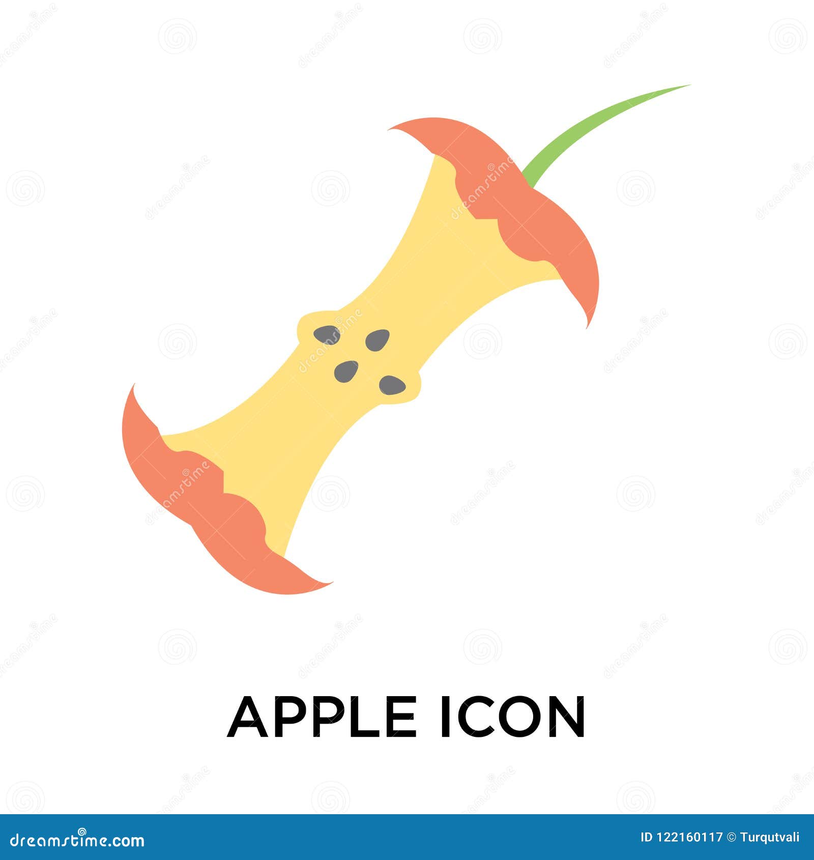 Apple Icon Vector Sign and Symbol Isolated on White Background, Stock ...