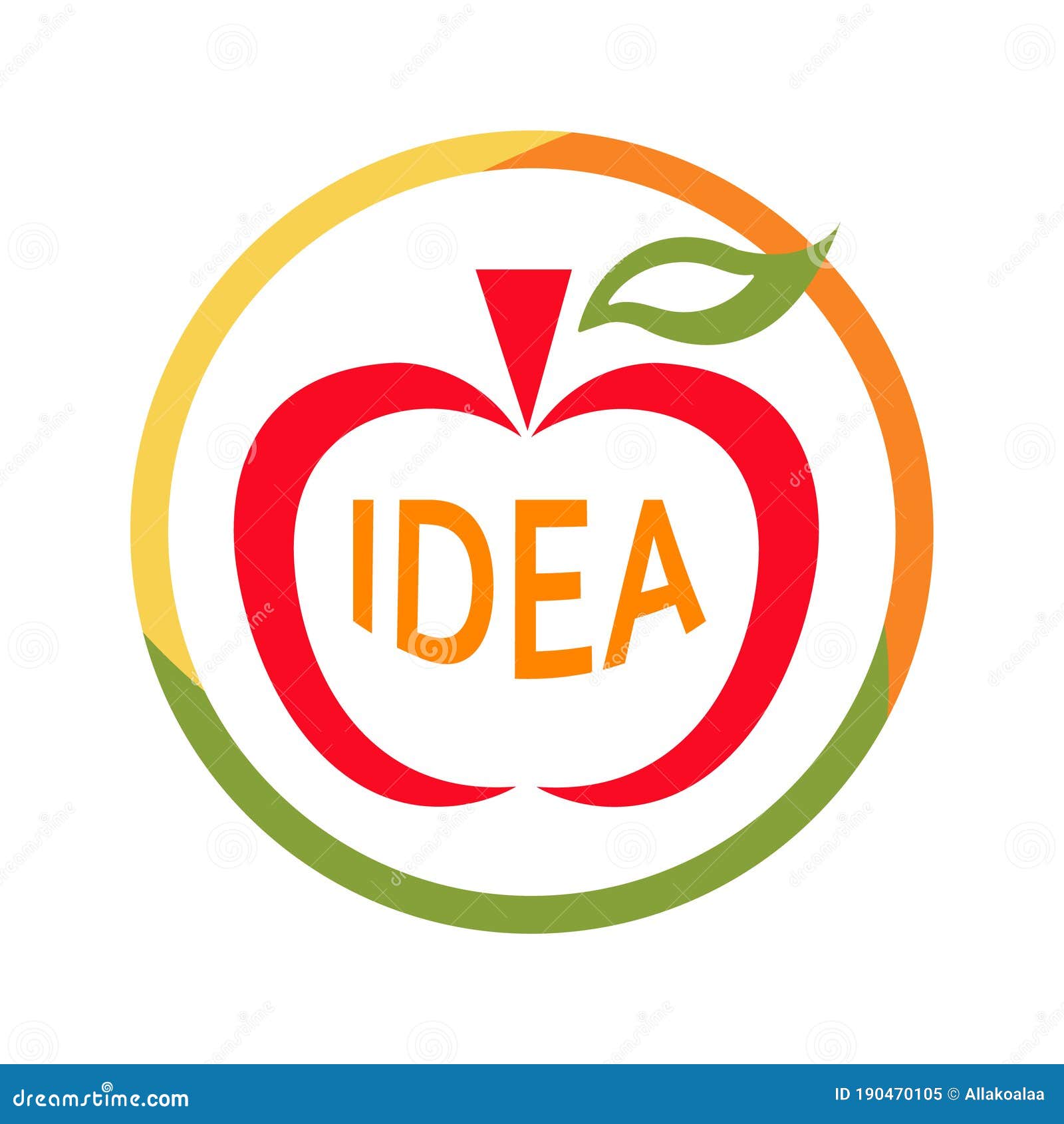 Apple Idea Flat Vector Sign. Colorful Fruit Symbol. Creativity ...