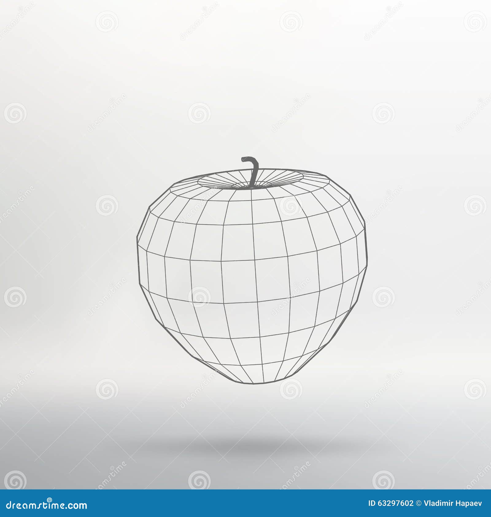 Apple Illustration. Polygon Triangle. Polygonal Hand. the Structural ...