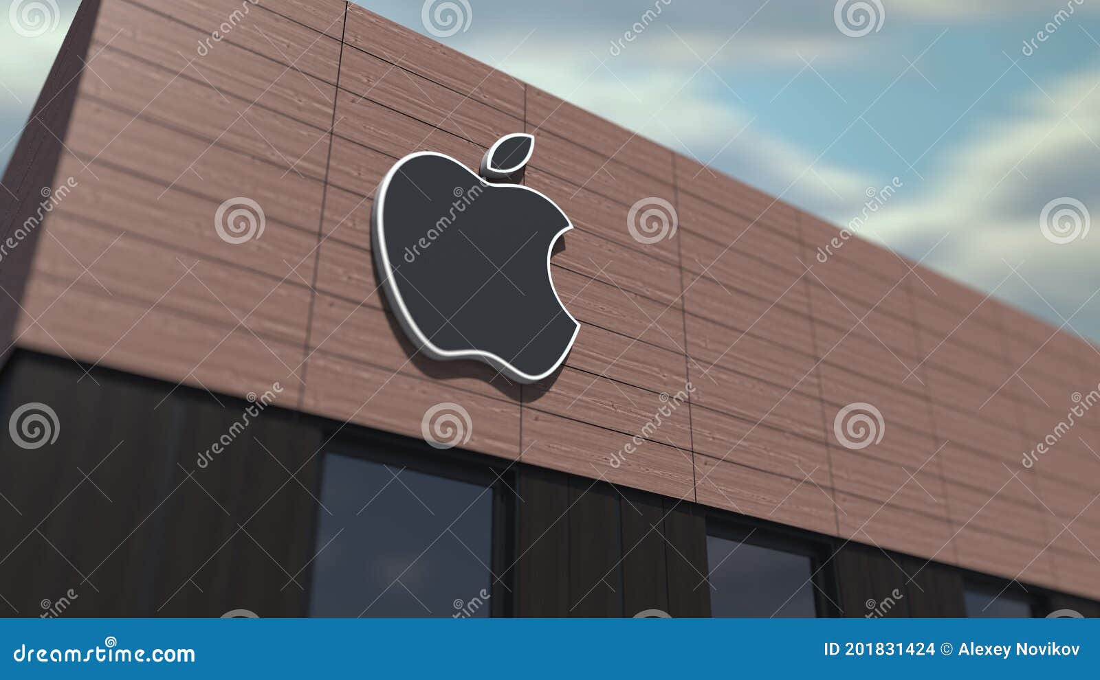 Apple Inc. Logo on the Building, Editorial 3d Rendering Editorial Stock ...