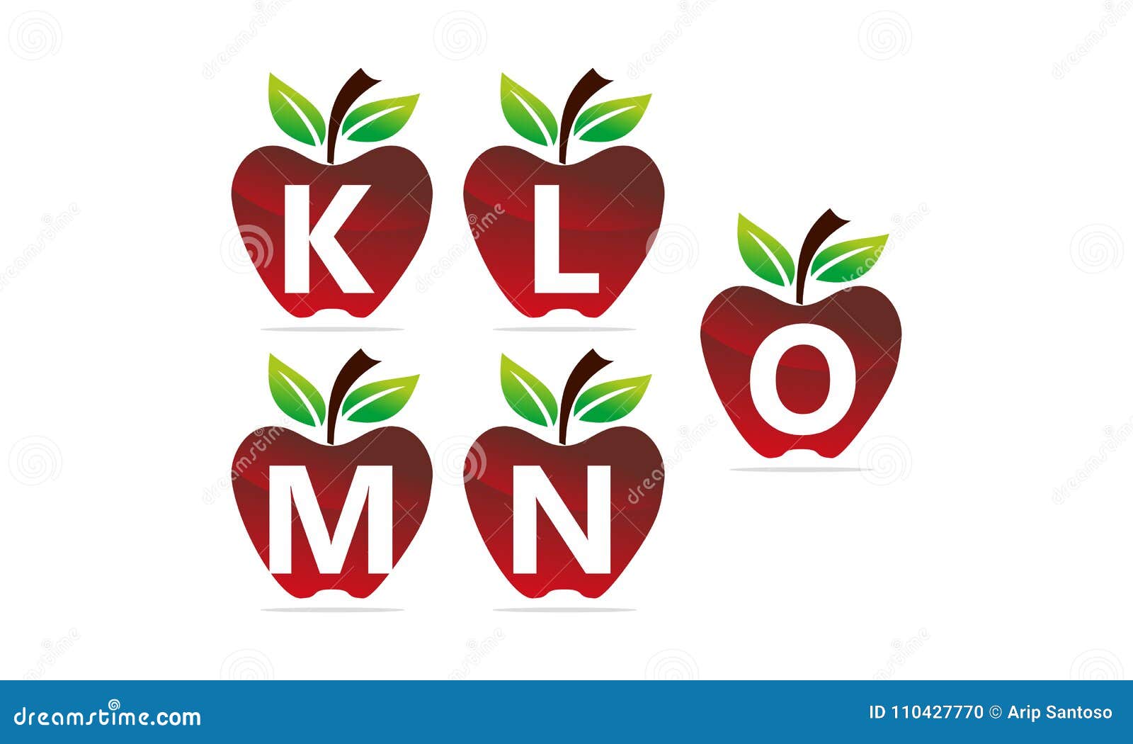Apple Initial Template Set stock vector. Illustration of apple - 110427770