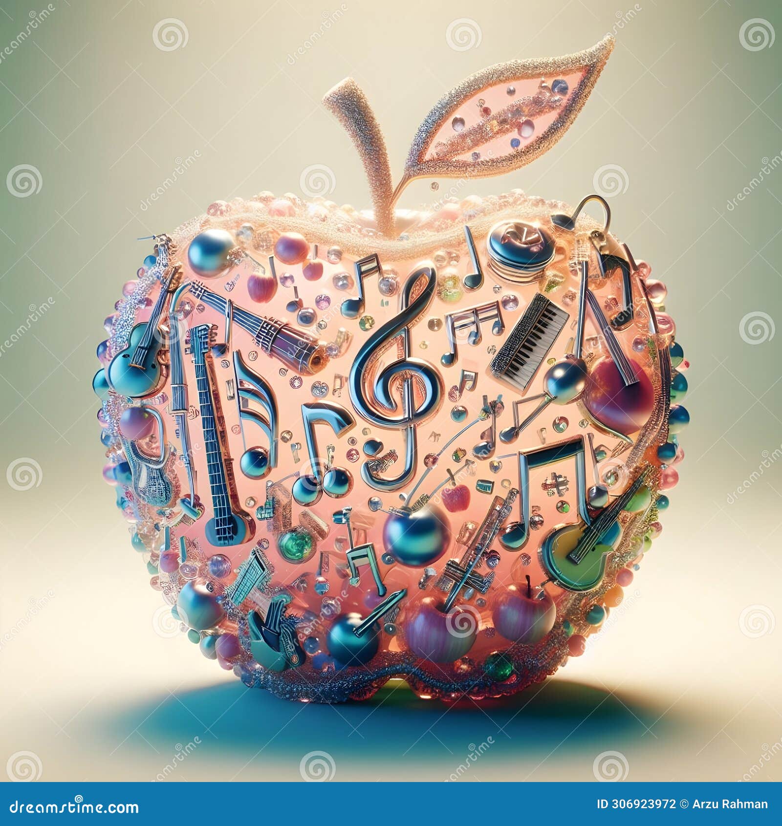 Apple Inside Musical Instruments Stock Photography | CartoonDealer.com ...