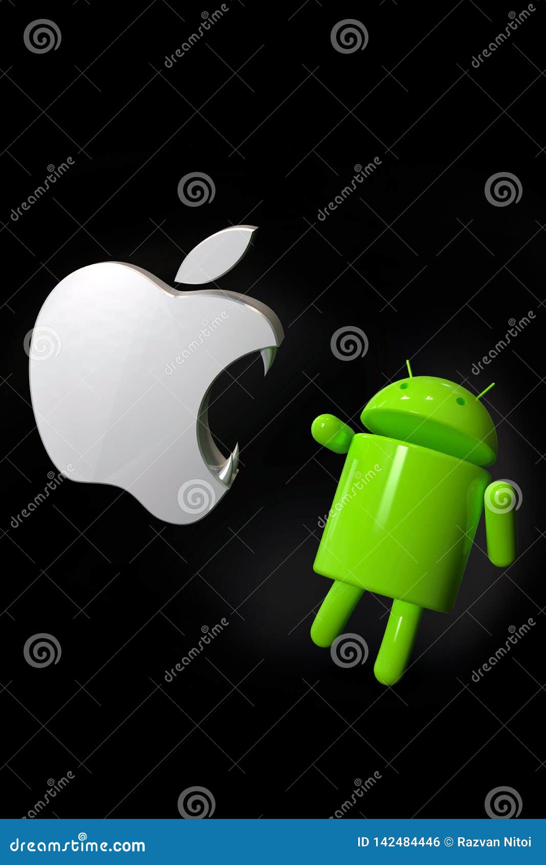 Apple IOS Vs Android Competition Symbol - Logo Characters Editorial ...