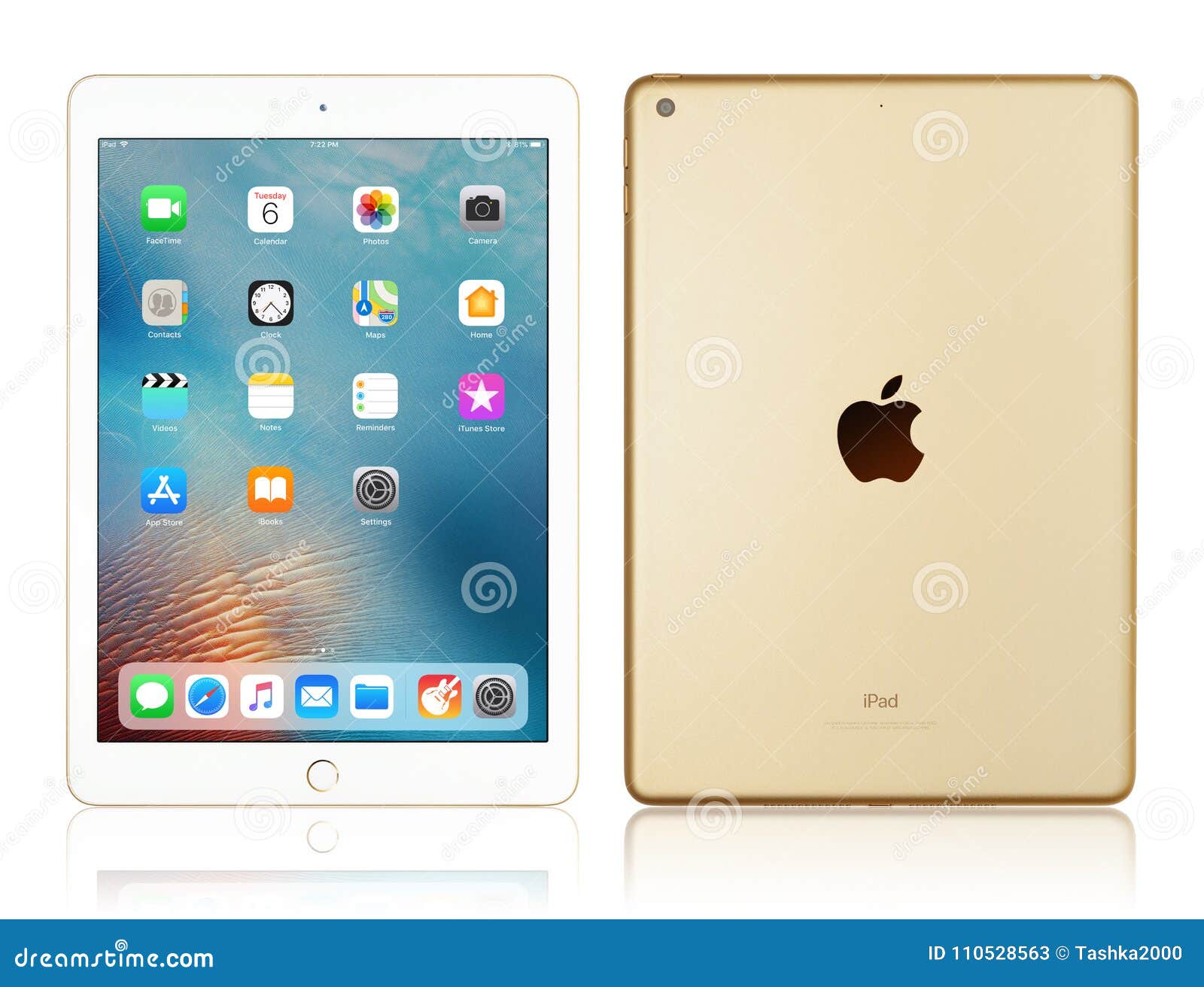 Apple-iPad Gold redaktionelles stockfoto. Bild von anwendung - 110528563
