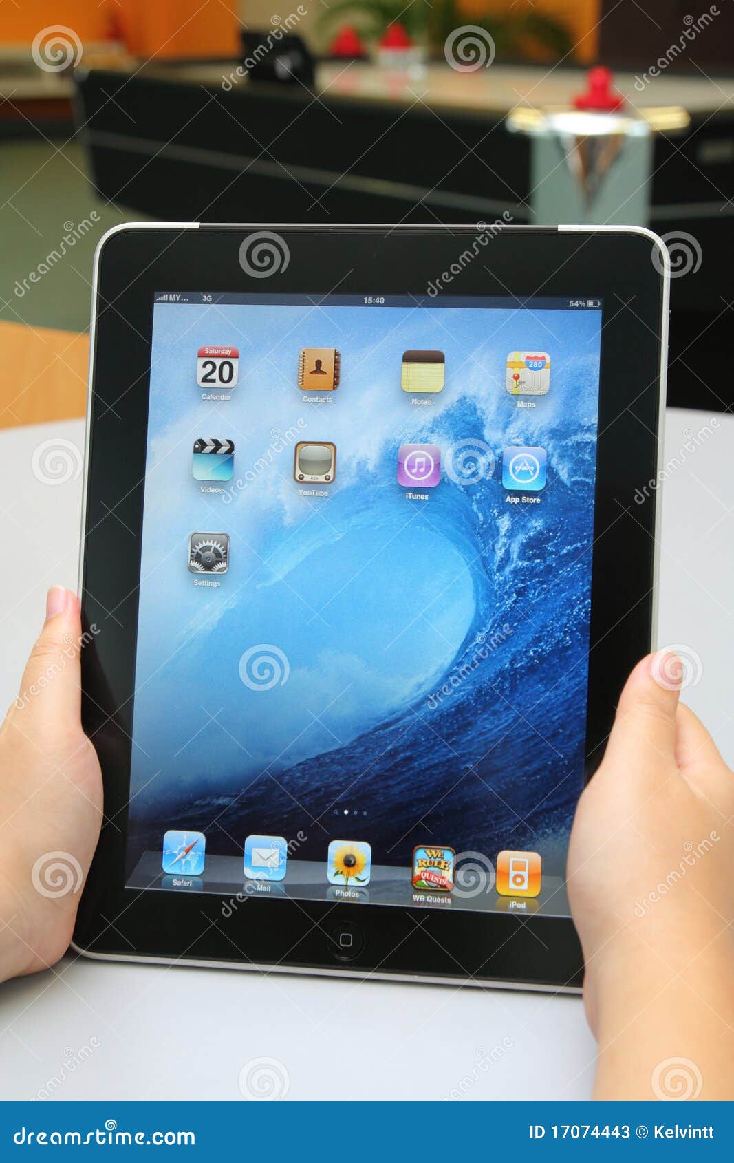 Apple iPad on hand editorial stock photo. Image of hand - 17074443