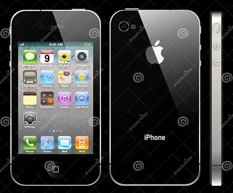 Apple iPhone 4 editorial stock photo. Illustration of digital - 19237193