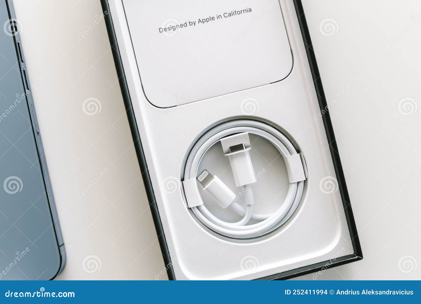 Apple IPhone Charging Cable Placed in Box Editorial Stock Image - Image ...