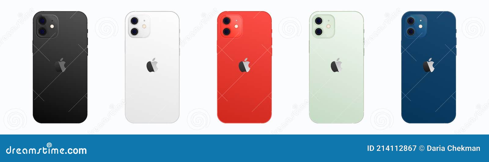 Apple IPhone 12 in Colors. Iphone Mockup Set. the Back of the Phone ...
