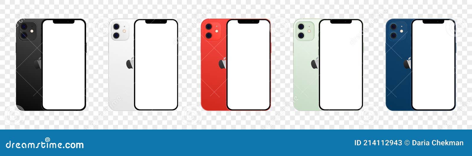 Apple IPhone 12 In Colors. Iphone Mockup Set. Vector Illustration ...