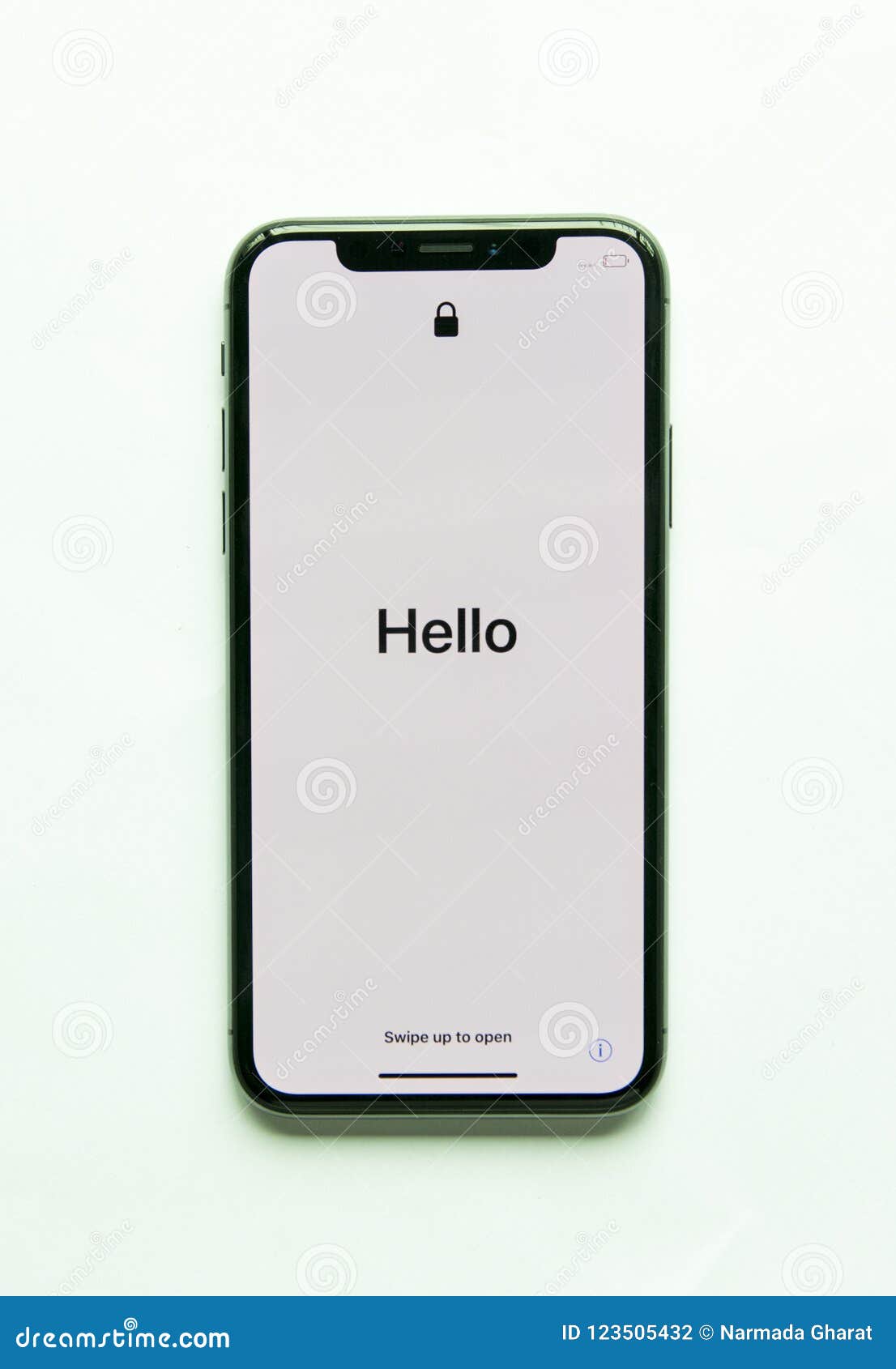 Iphone X Hello Screen Isolated Editorial Photography - Image of ...