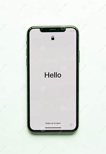Iphone X Hello Screen Isolated Editorial Photography - Image of ...