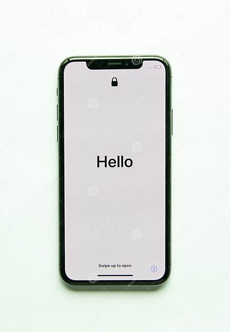 Iphone X Hello Screen Isolated Editorial Photography - Image of ...