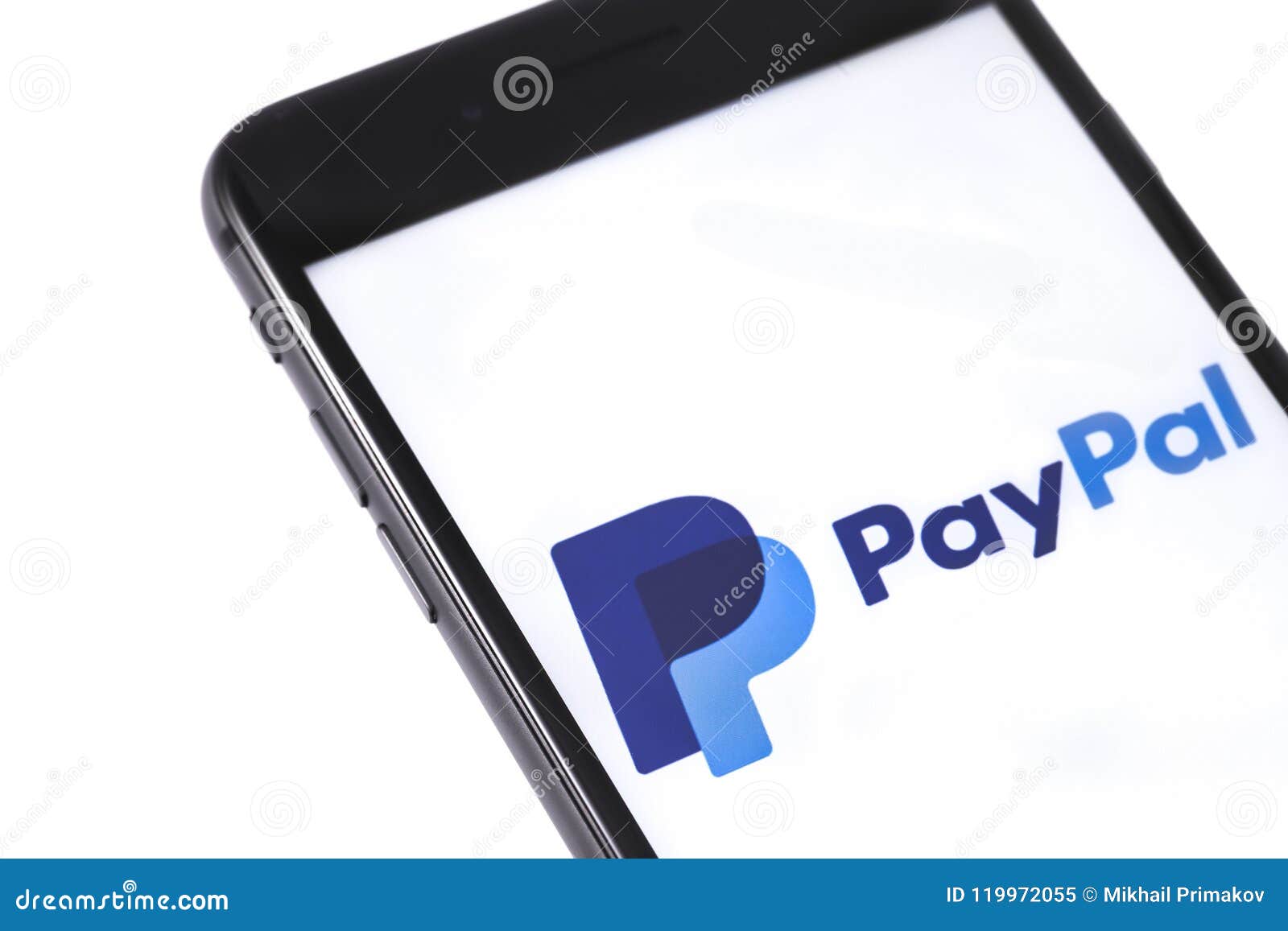 Apple IPhone 8+ with PayPal Logo on the Screen. Paypal is an Int ...