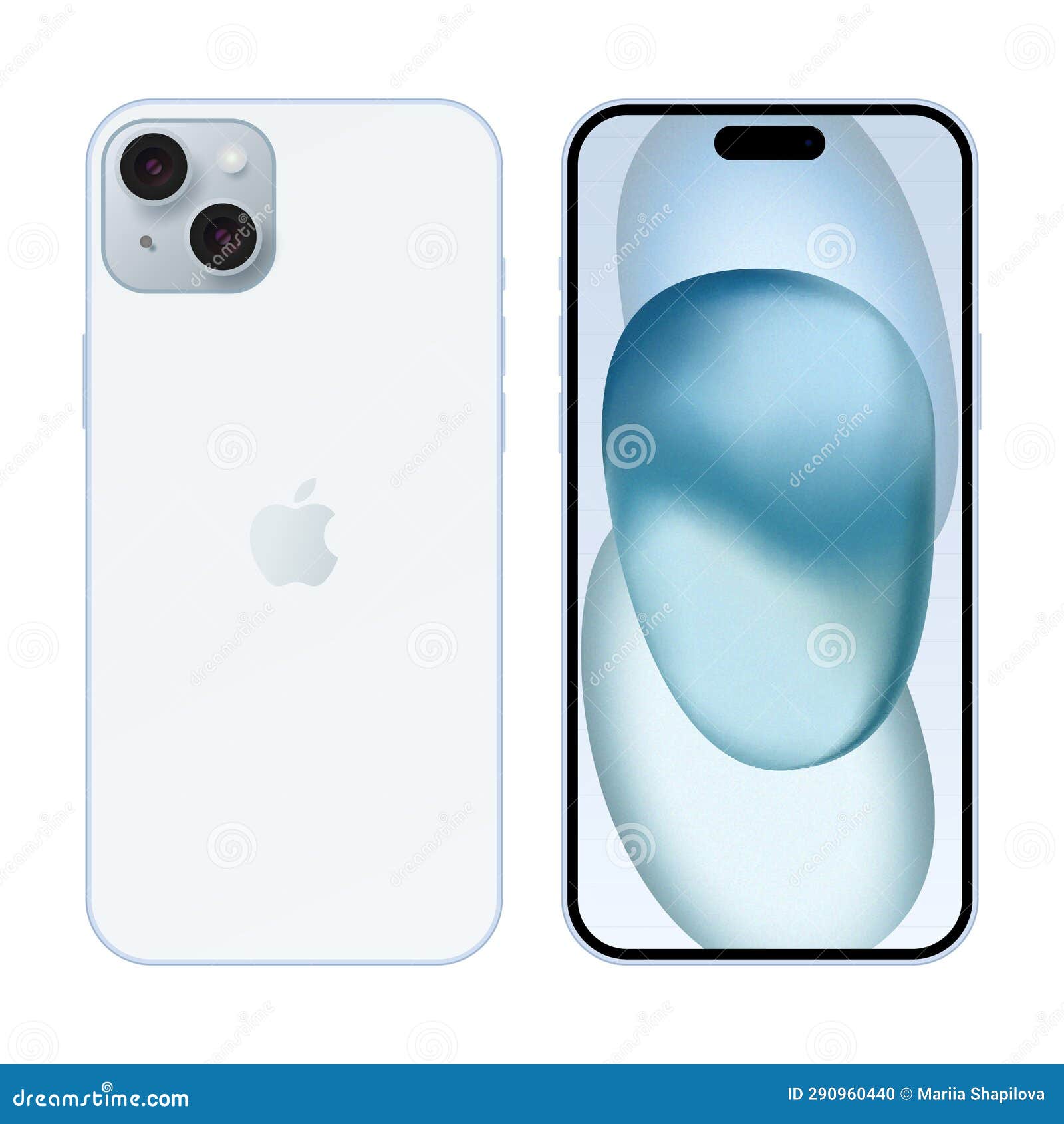 Iphone 13 Blue Color. Realistic Smartphone Mockup. Vector ...
