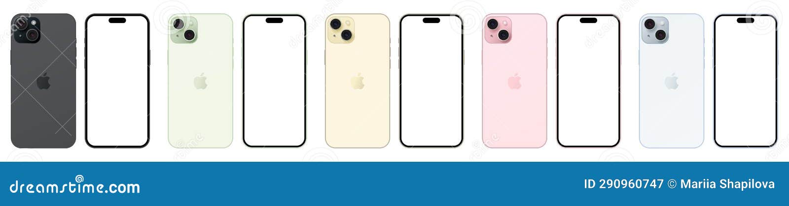 Apple IPhone 15 Plus Set in Different Colors Editorial Photography ...