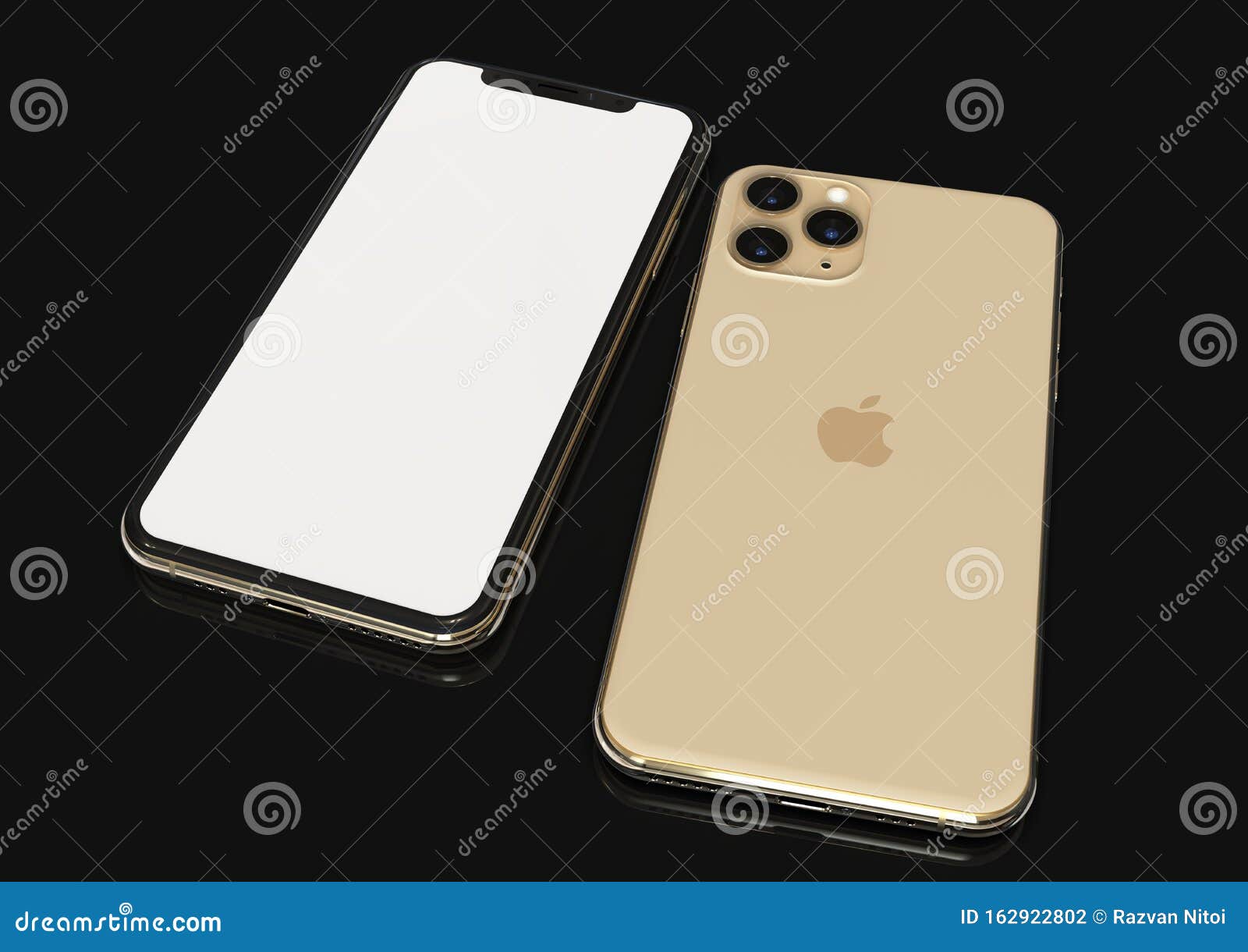 Apple IPhone 11 Pro Gold, 2019, Front & Back Editorial Photography ...