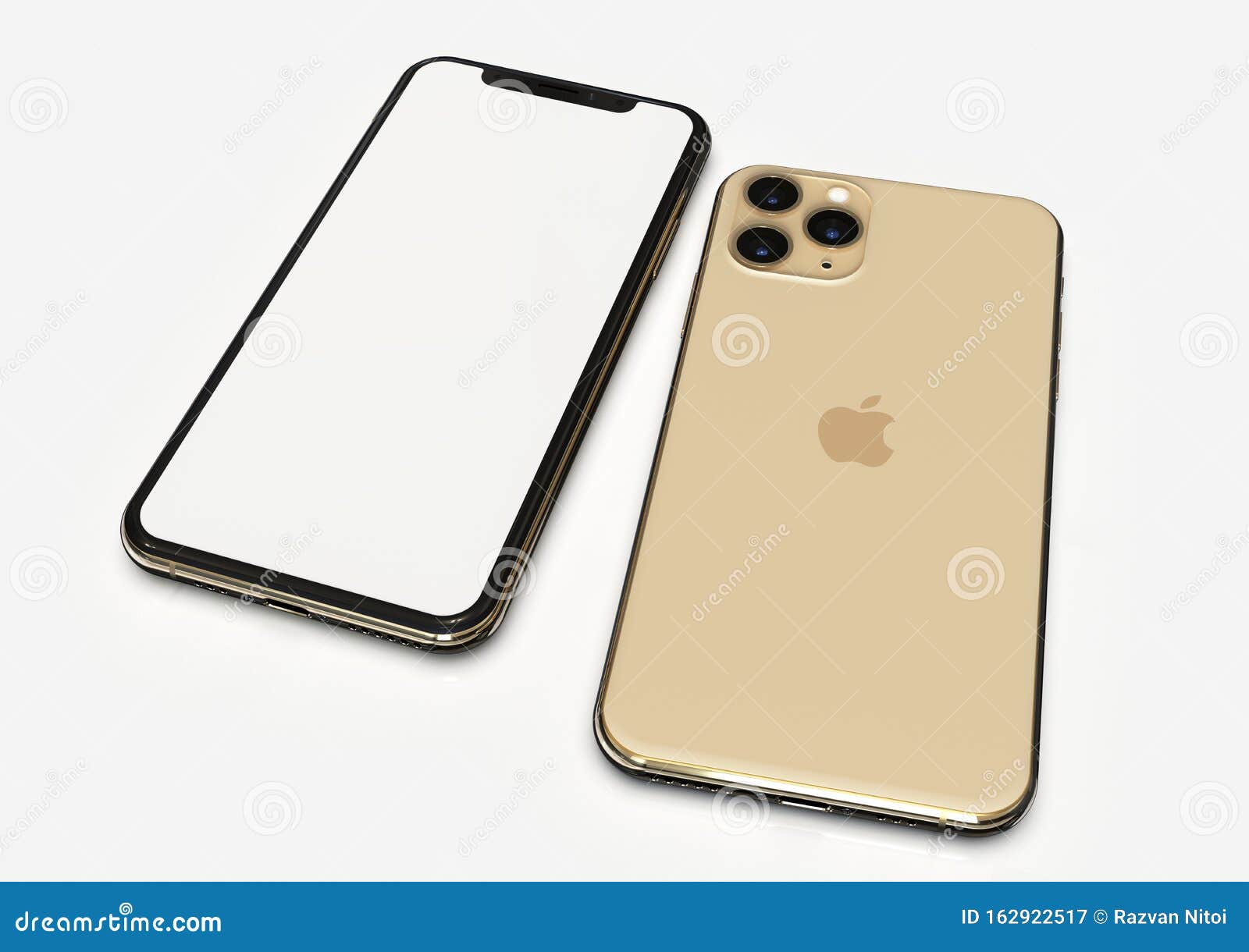 Apple IPhone 11 Pro Gold, 2019, Front & Back Editorial Photography ...
