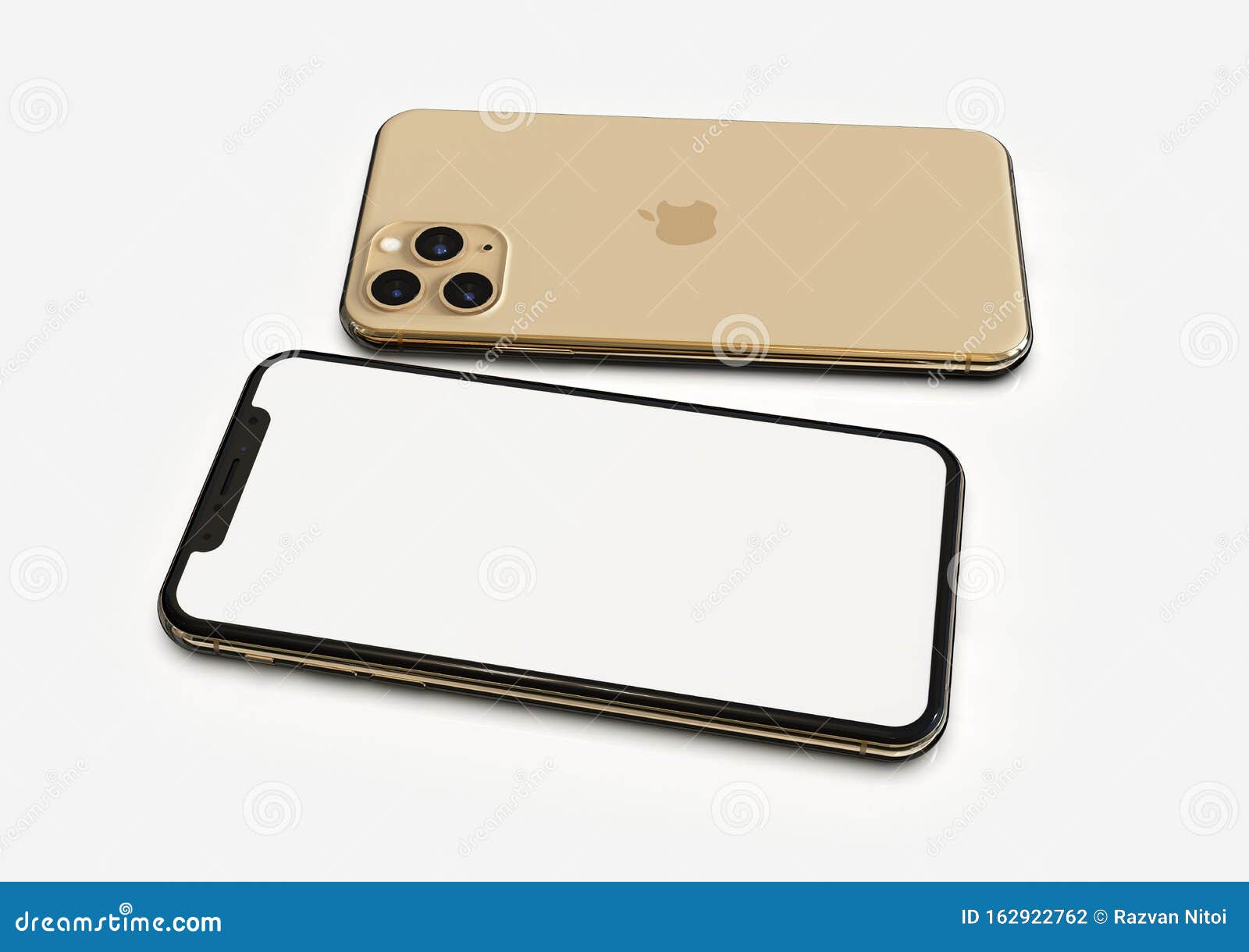 Apple IPhone 11 Pro Gold, 2019, Front & Back Editorial Photography ...