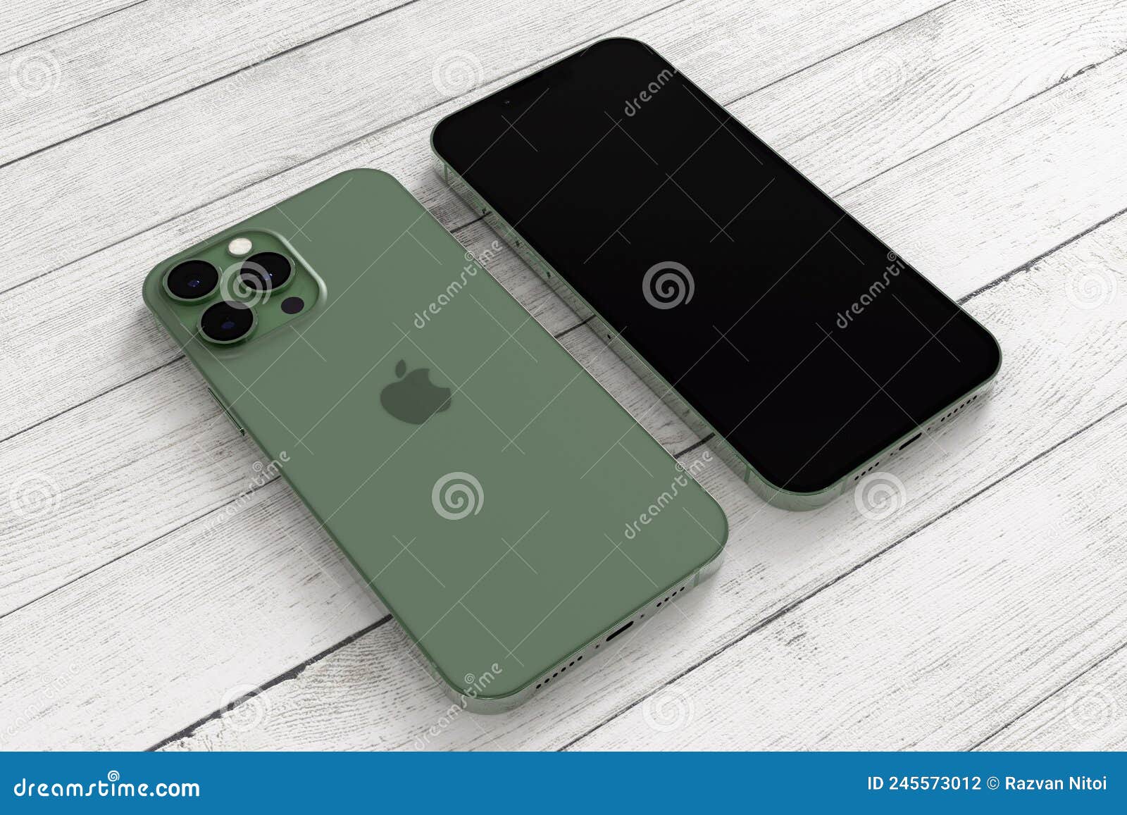 Apple IPhone 13 Pro Max Alpine Green, Front and Back Sides Comparison ...