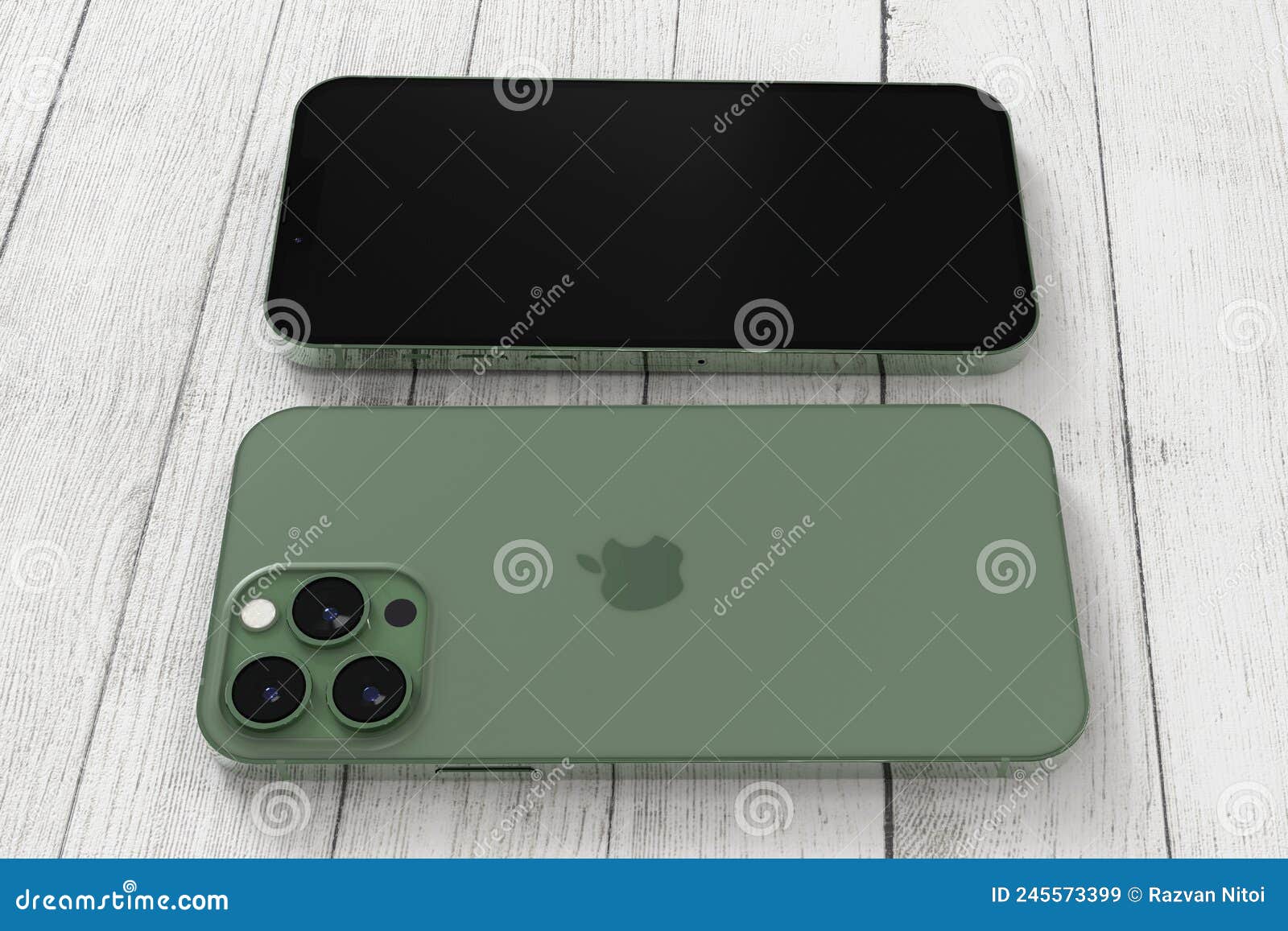 Apple IPhone 13 Pro Max Alpine Green, Front and Back Sides Comparison ...